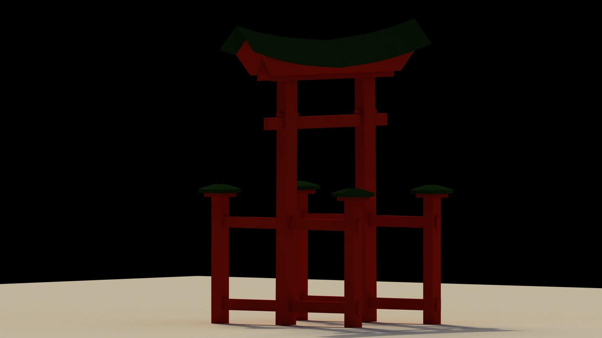 3D Model Low Poly Japanese Torii 2 - TurboSquid 2102719
