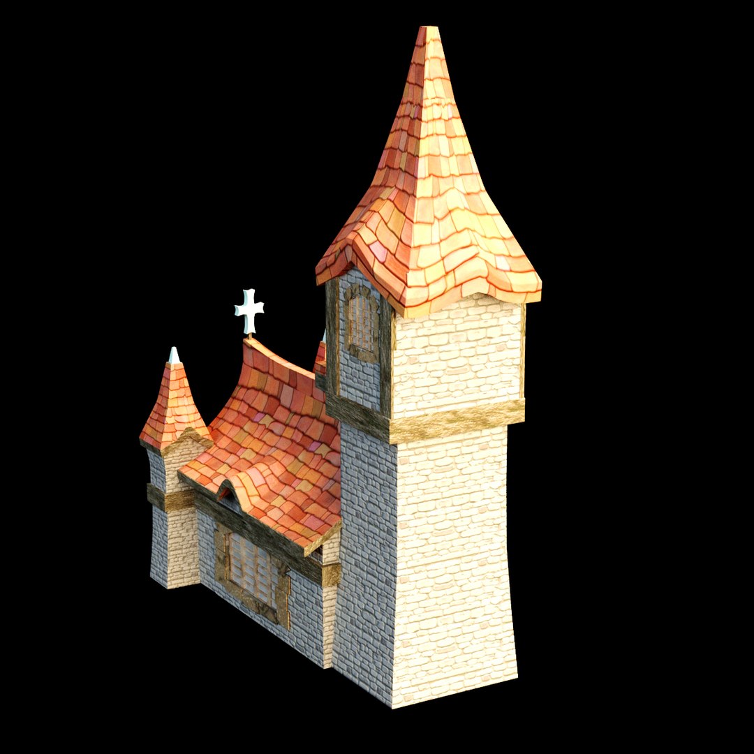 Cartoon Church Toon 3D Model - TurboSquid 1397889