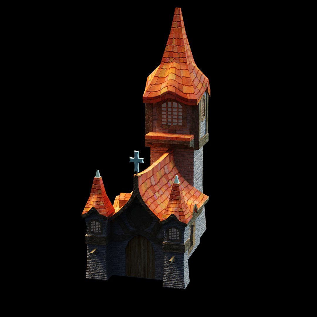 Cartoon Church Toon 3D Model - TurboSquid 1397889