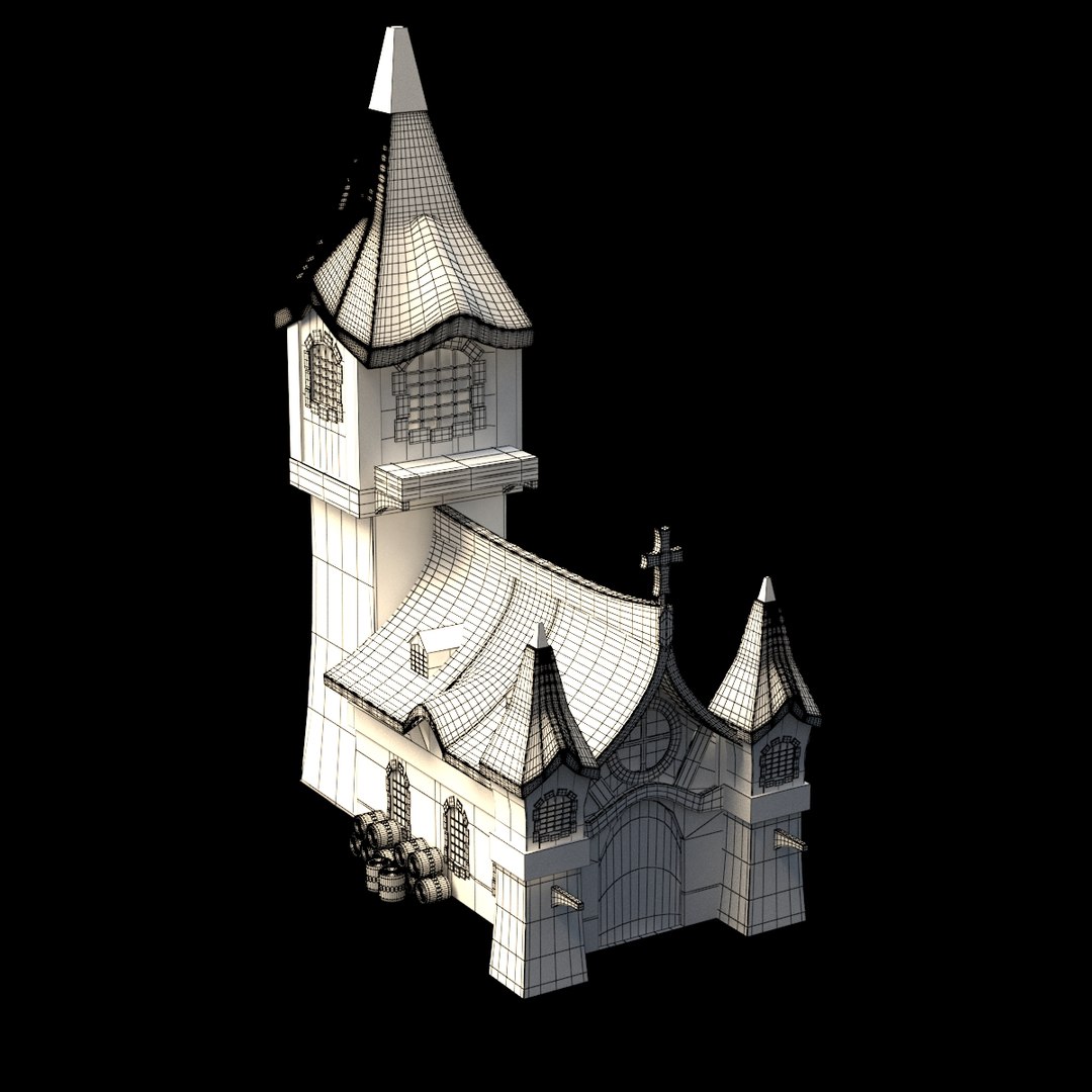 Cartoon Church Toon 3D Model - TurboSquid 1397889