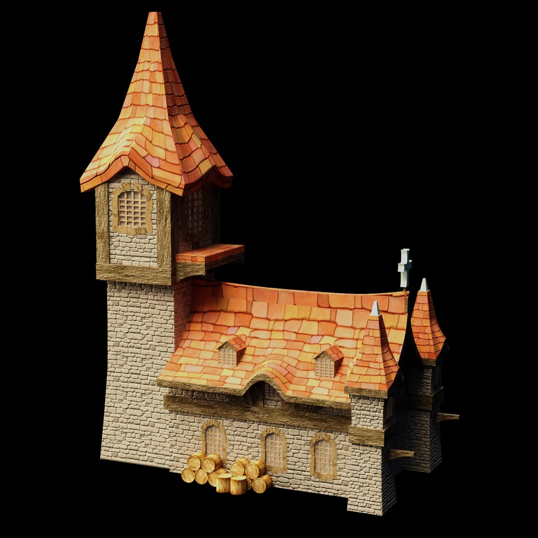 Cartoon Church Toon 3D Model - TurboSquid 1397889