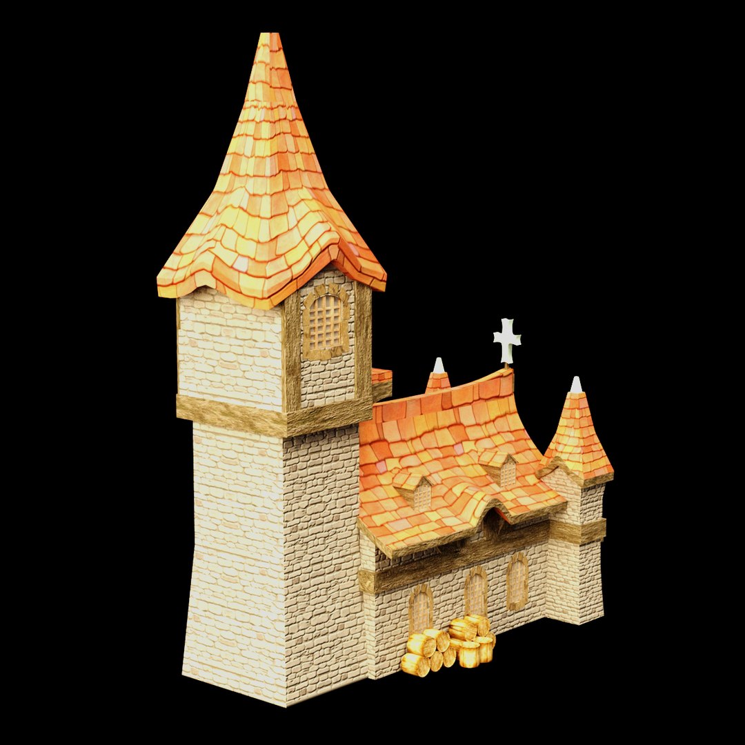 Cartoon Church Toon 3D Model - TurboSquid 1397889