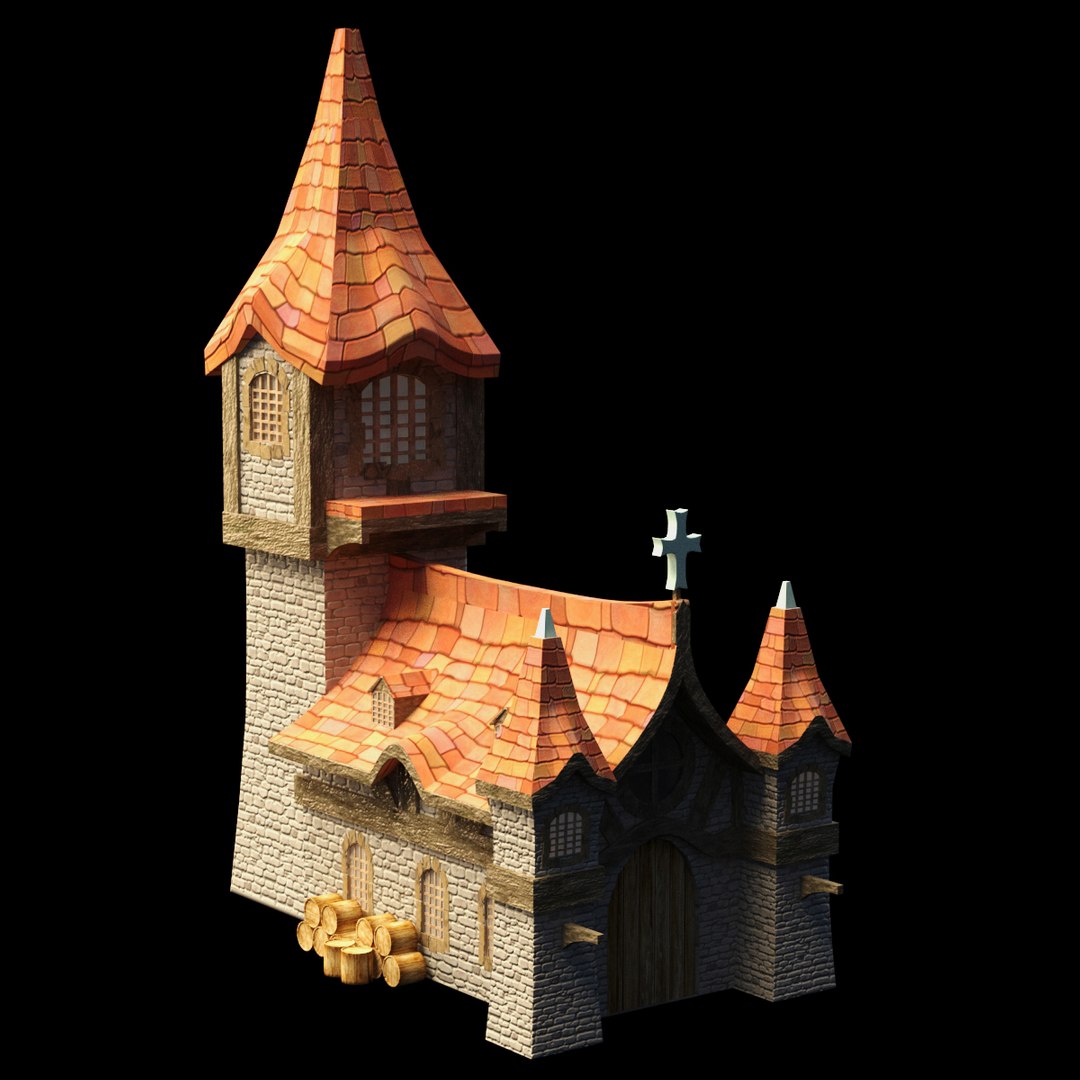 Cartoon Church Toon 3D Model - TurboSquid 1397889