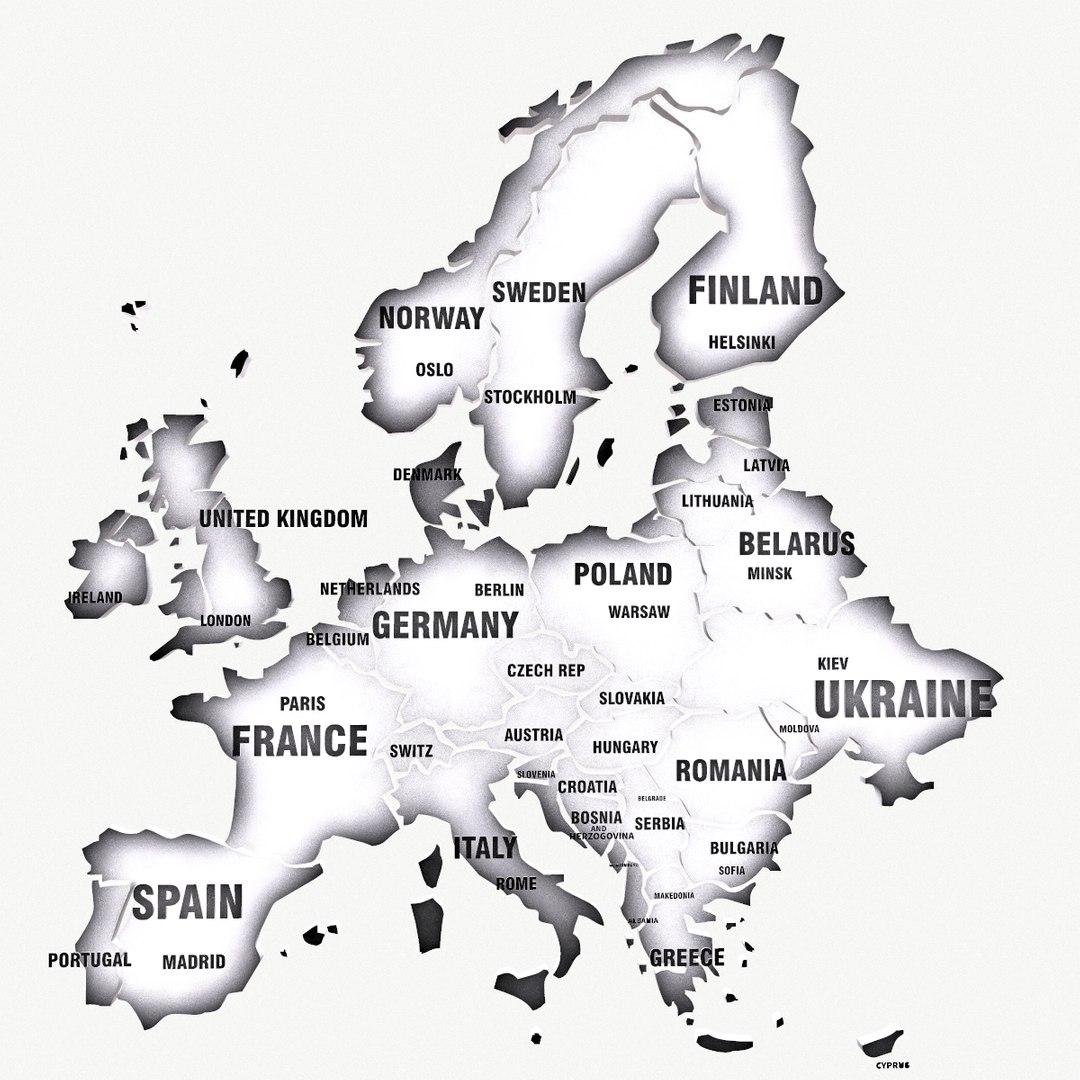 3D maps europe - TurboSquid 1413942