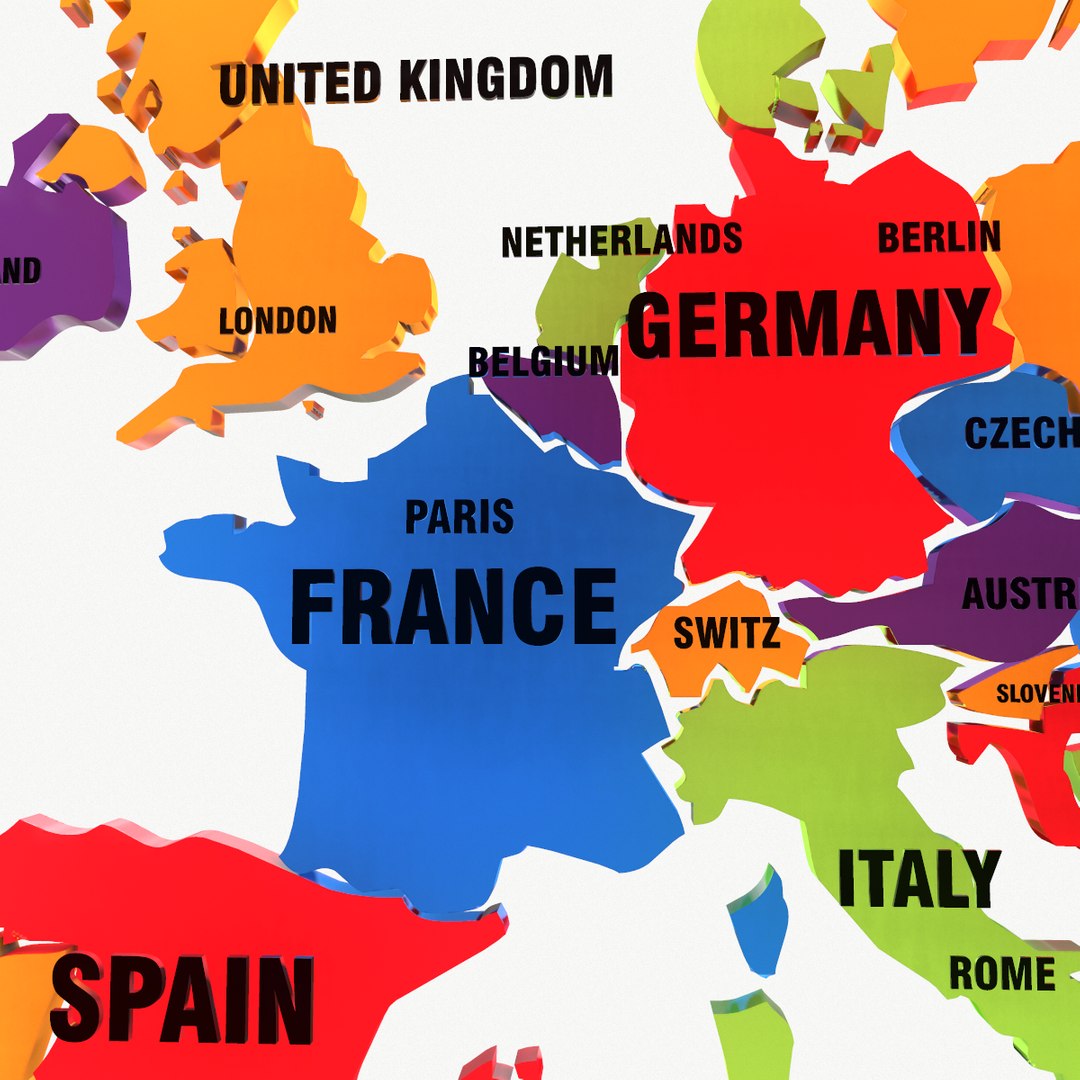 3D Maps Europe - TurboSquid 1413942
