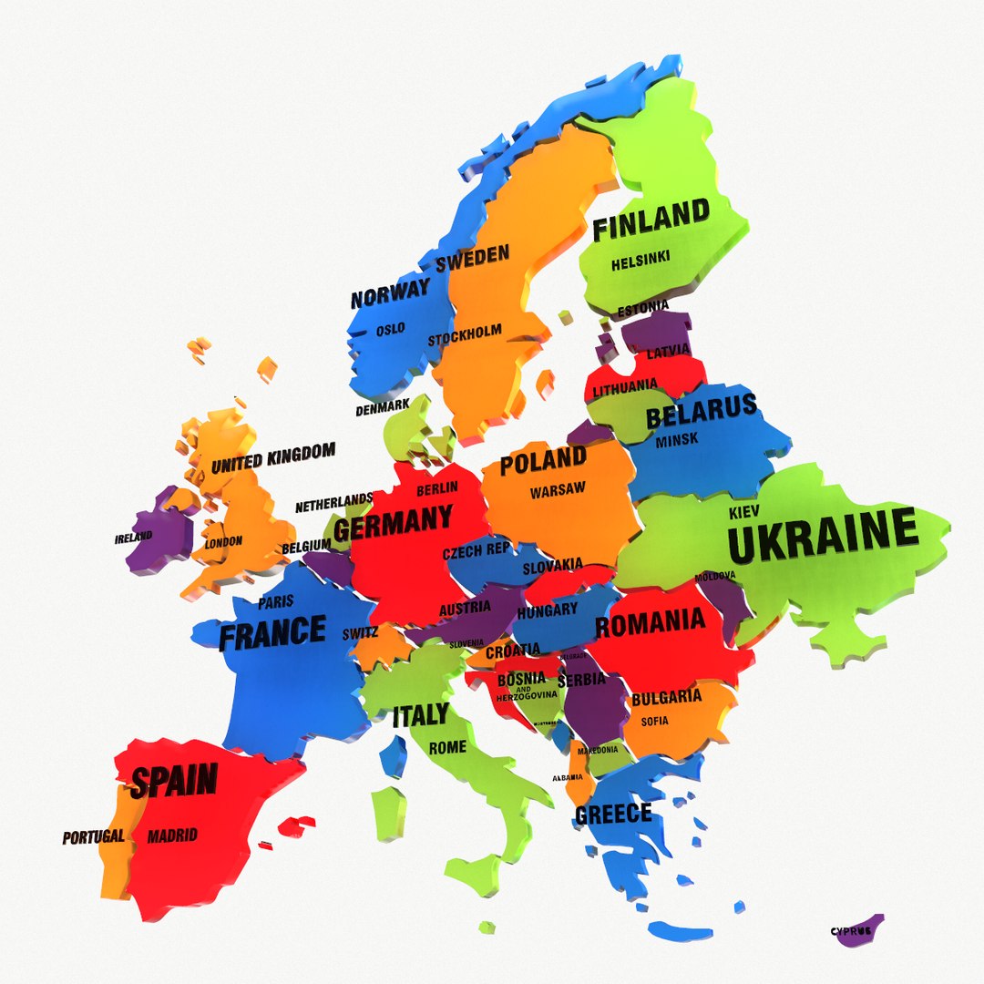 3D maps europe - TurboSquid 1413942