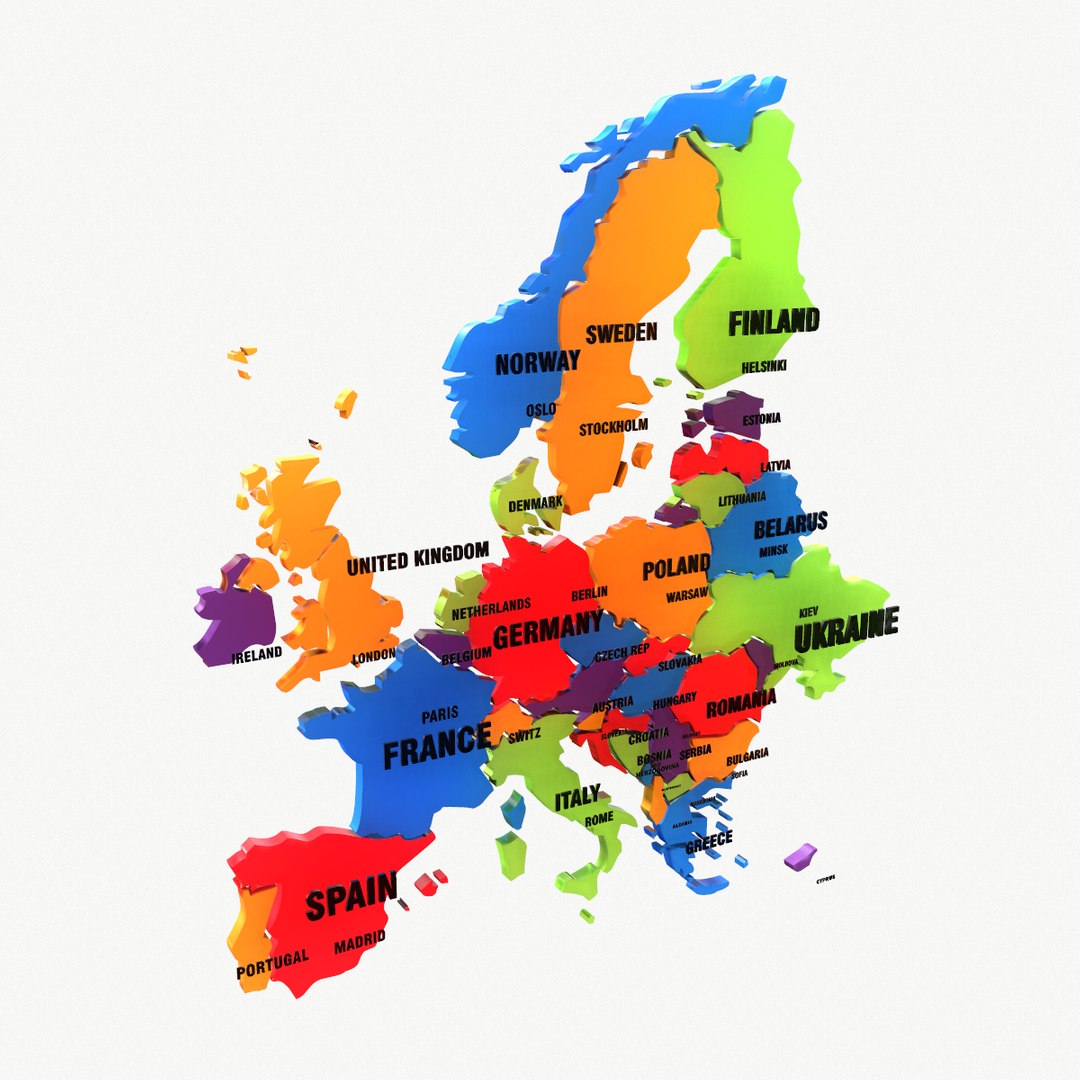 3D Maps Europe - TurboSquid 1413942