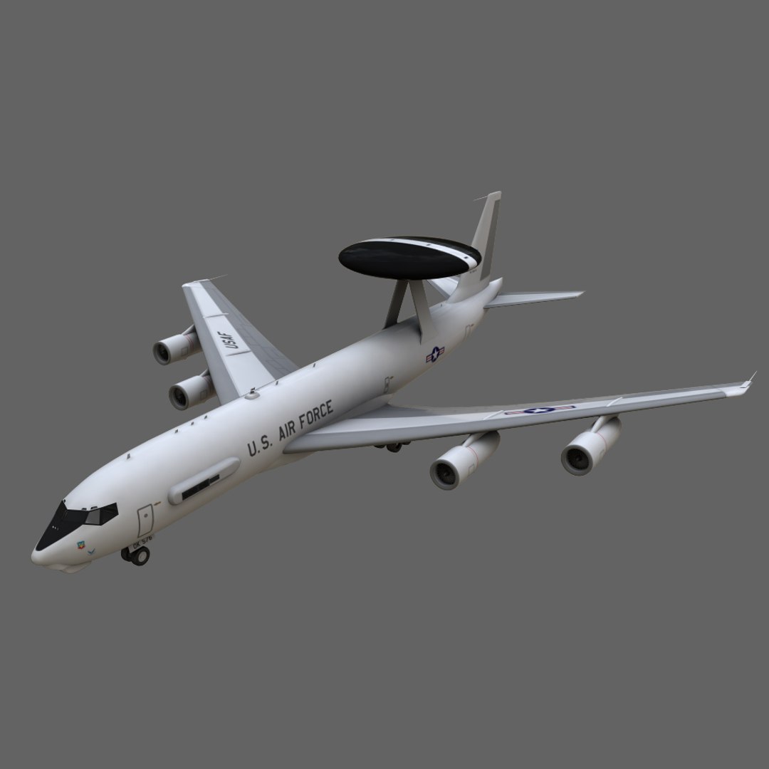 3d model usaf boeing e3 sentry