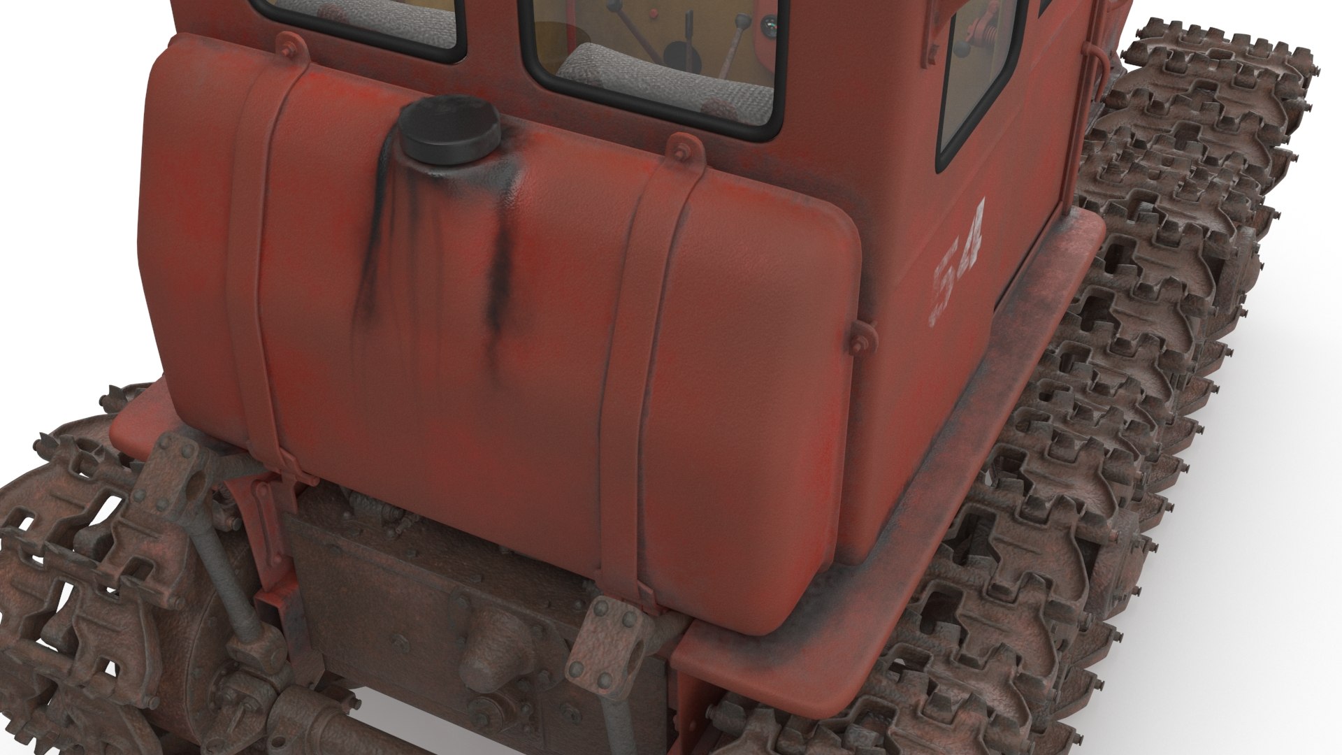 Old soviet tractor dt54 3D model - TurboSquid 1575790