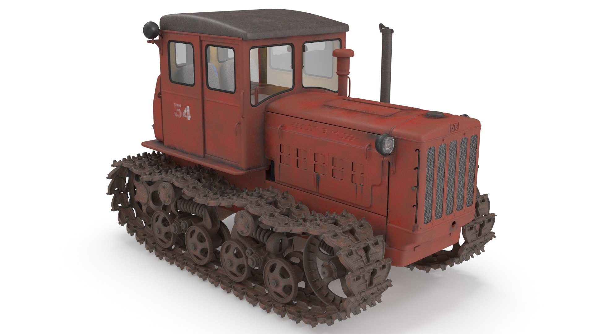 Old soviet tractor dt54 3D model - TurboSquid 1575790