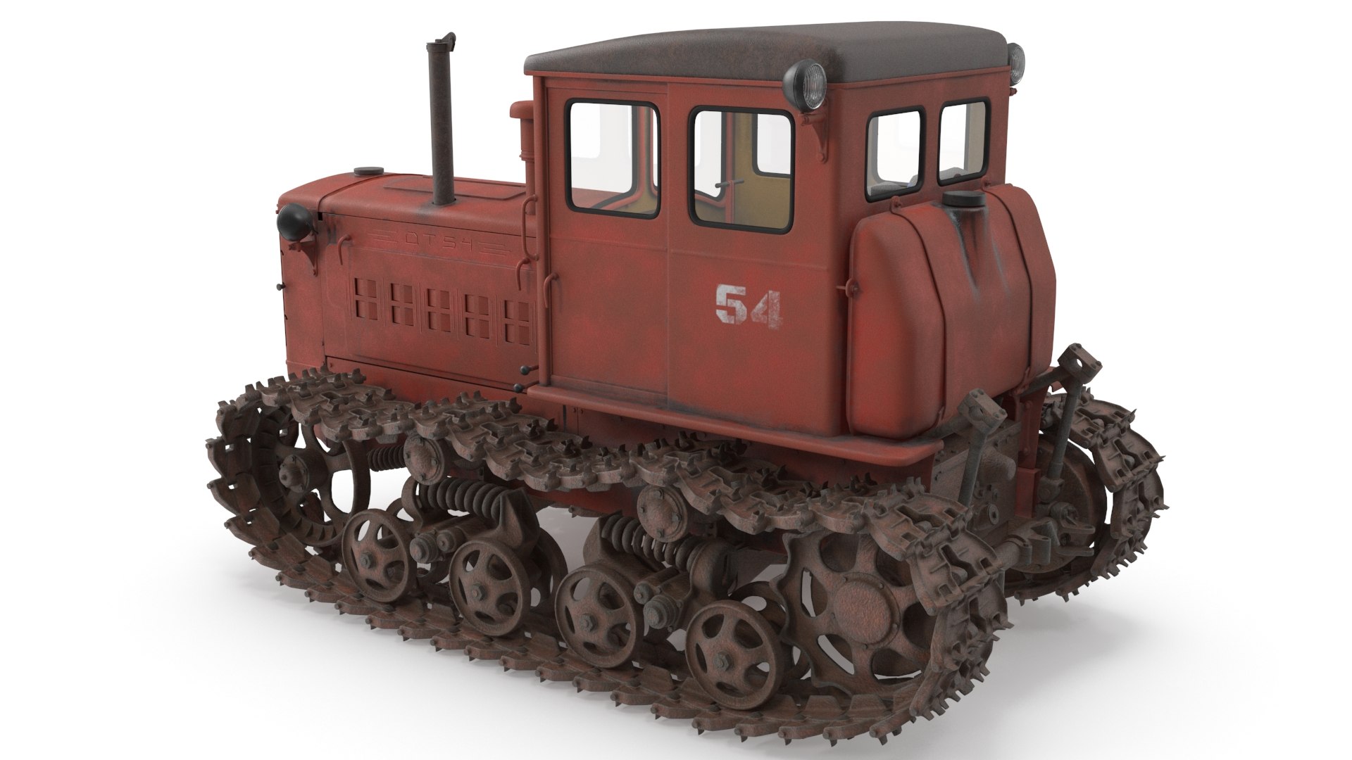 Old soviet tractor dt54 3D model - TurboSquid 1575790