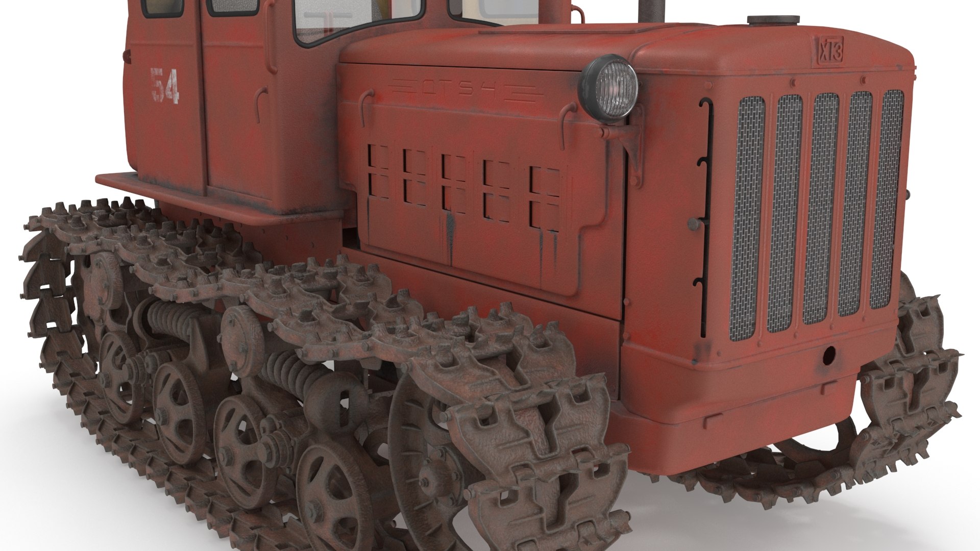 Old soviet tractor dt54 3D model - TurboSquid 1575790