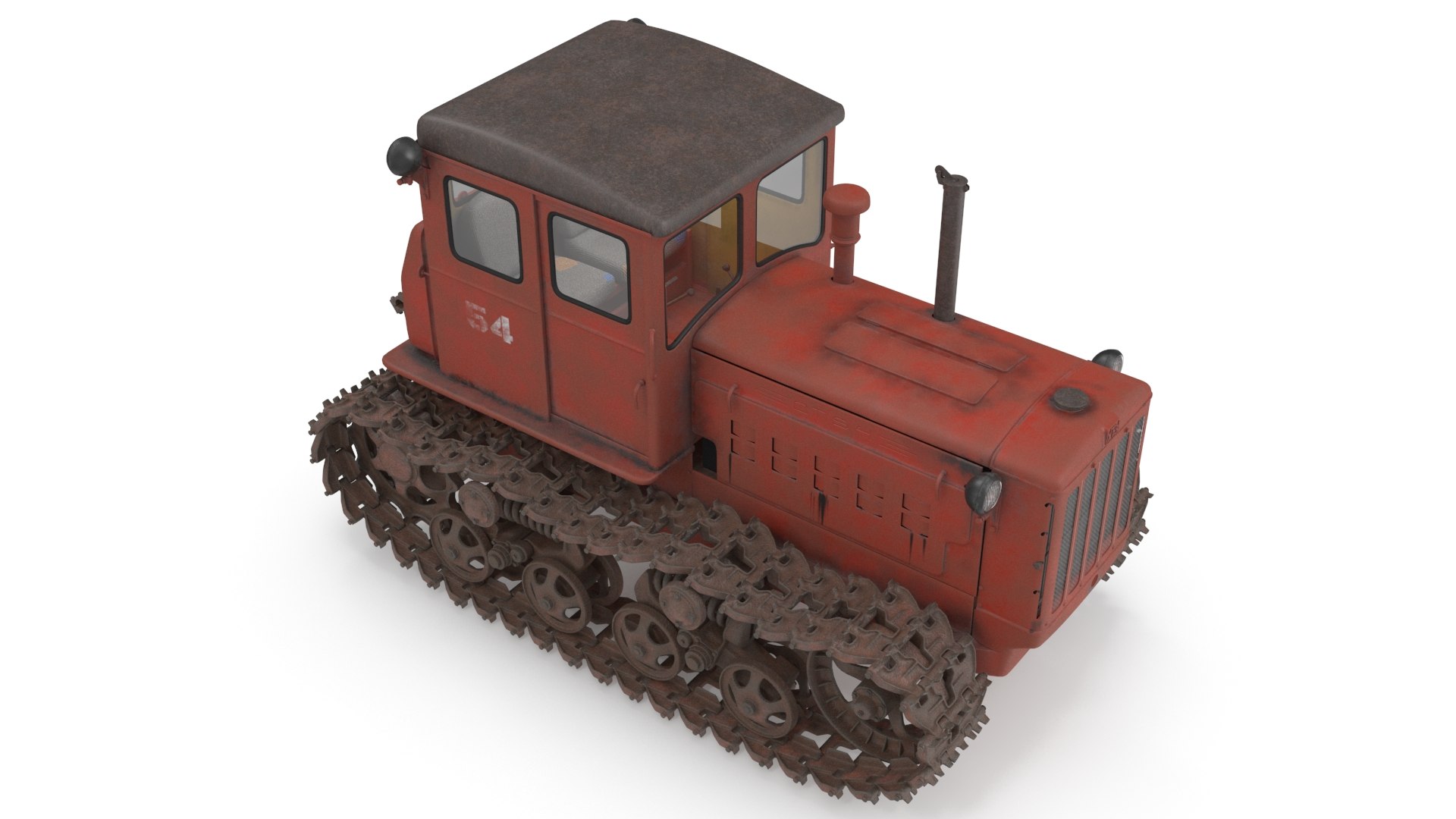 Old soviet tractor dt54 3D model - TurboSquid 1575790