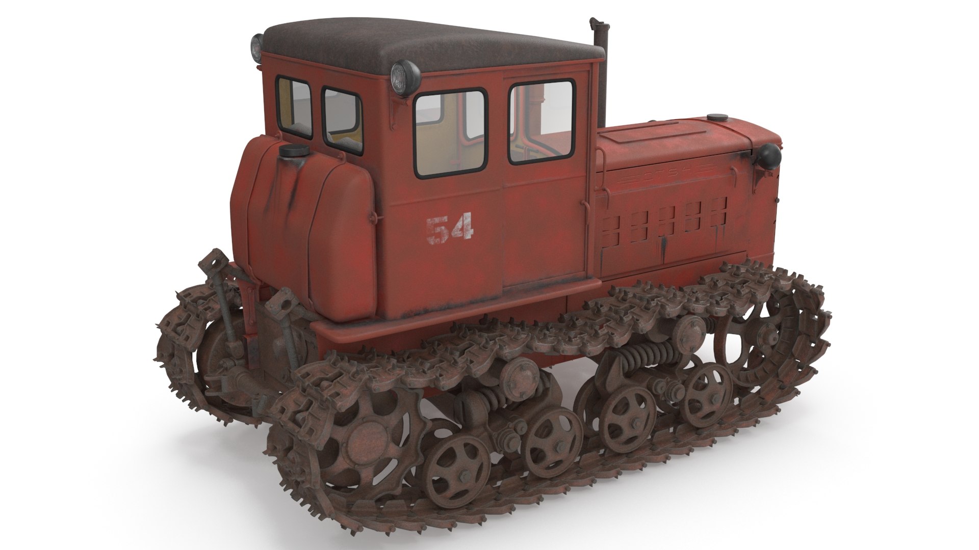 Old soviet tractor dt54 3D model - TurboSquid 1575790
