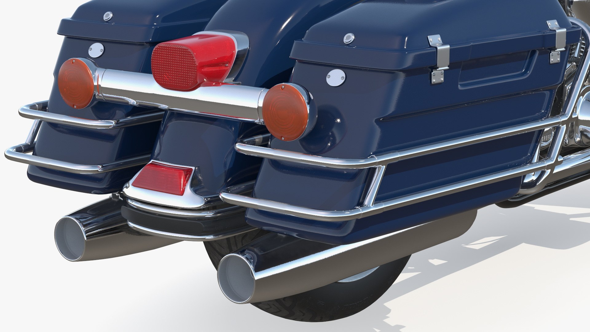 3D Classic Road Motorcycle Blue Rigged Model - TurboSquid 2321630