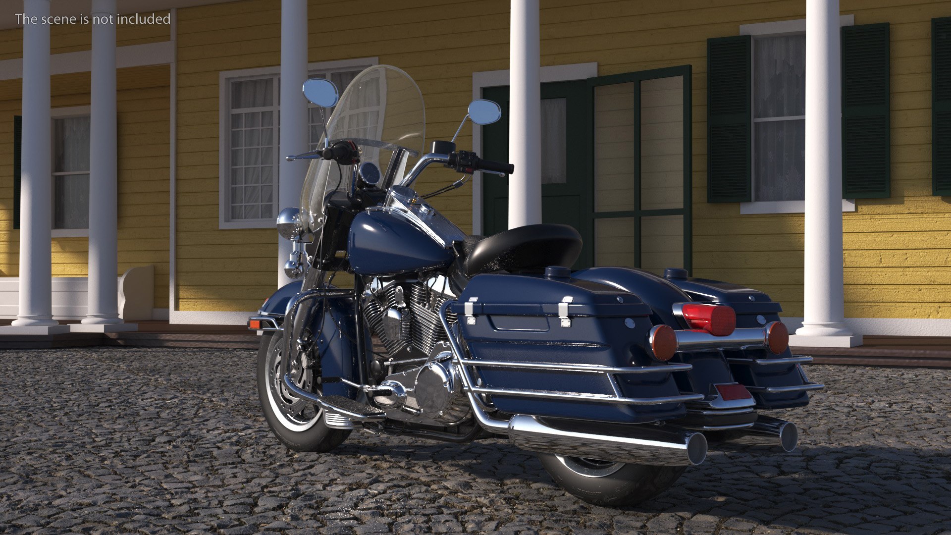 3D Classic Road Motorcycle Blue Rigged Model - TurboSquid 2321630