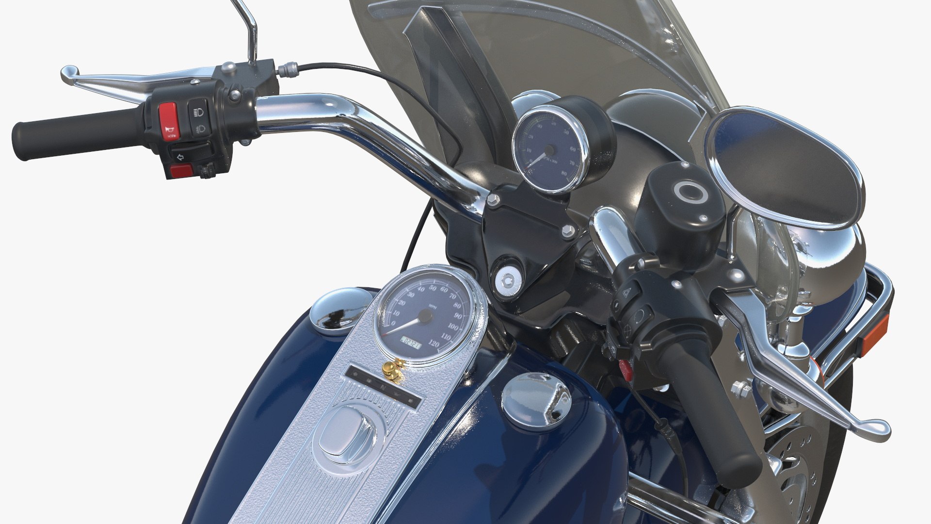 3D Classic Road Motorcycle Blue Rigged Model - TurboSquid 2321630