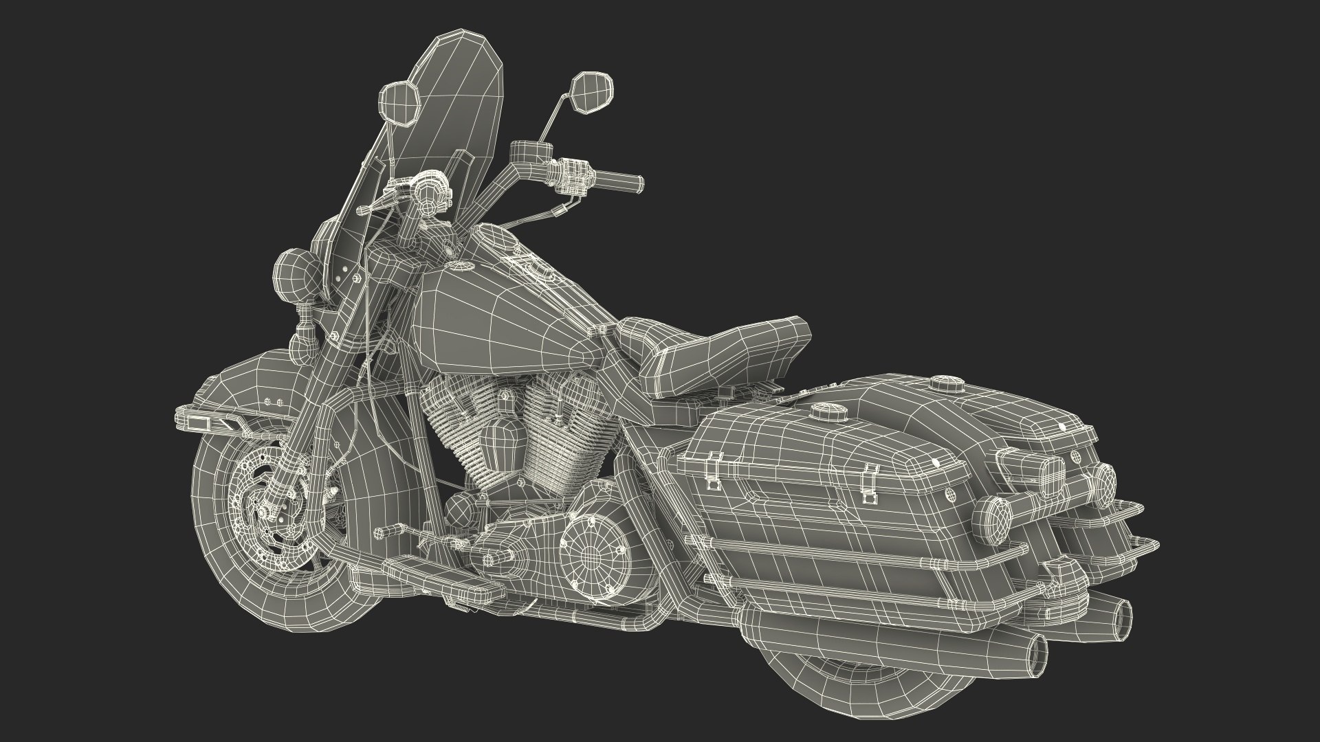 3D Classic Road Motorcycle Blue Rigged Model - TurboSquid 2321630