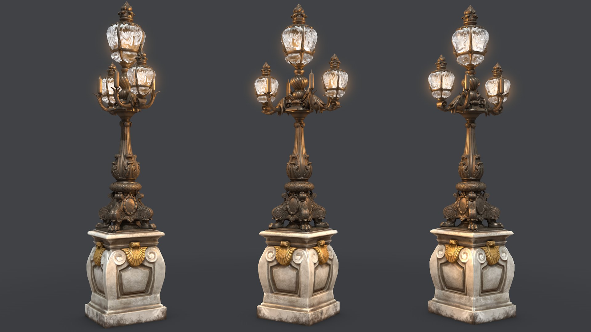 French Street Lamp model - TurboSquid 2011254