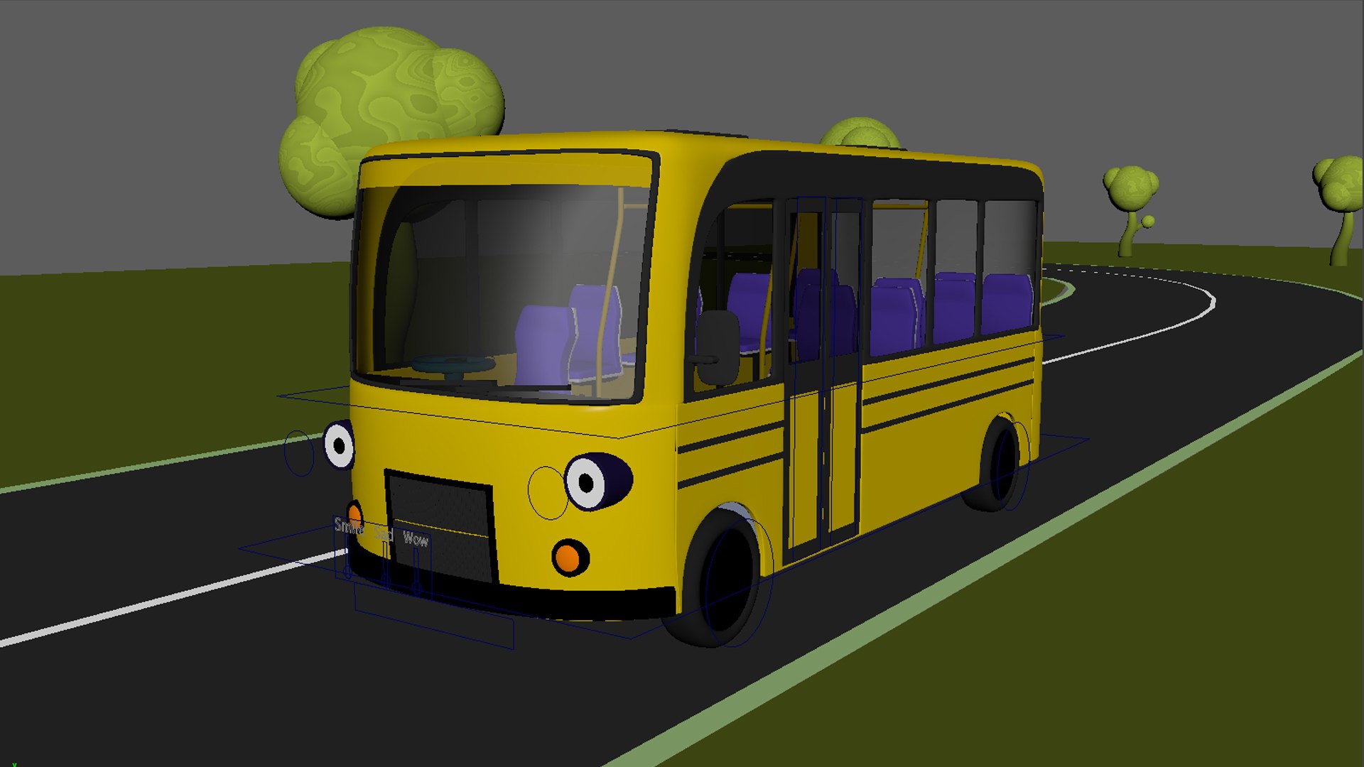Cartoon Bus 3D Model - TurboSquid 1397563