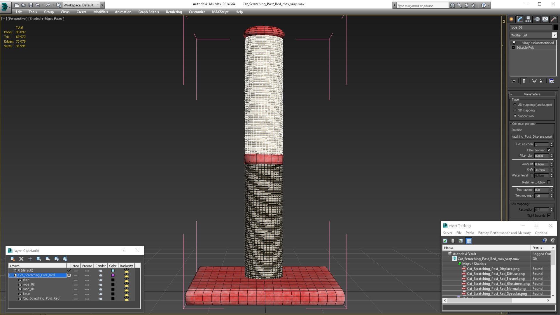 3D Cat Scratching Post Red model - TurboSquid 1817821