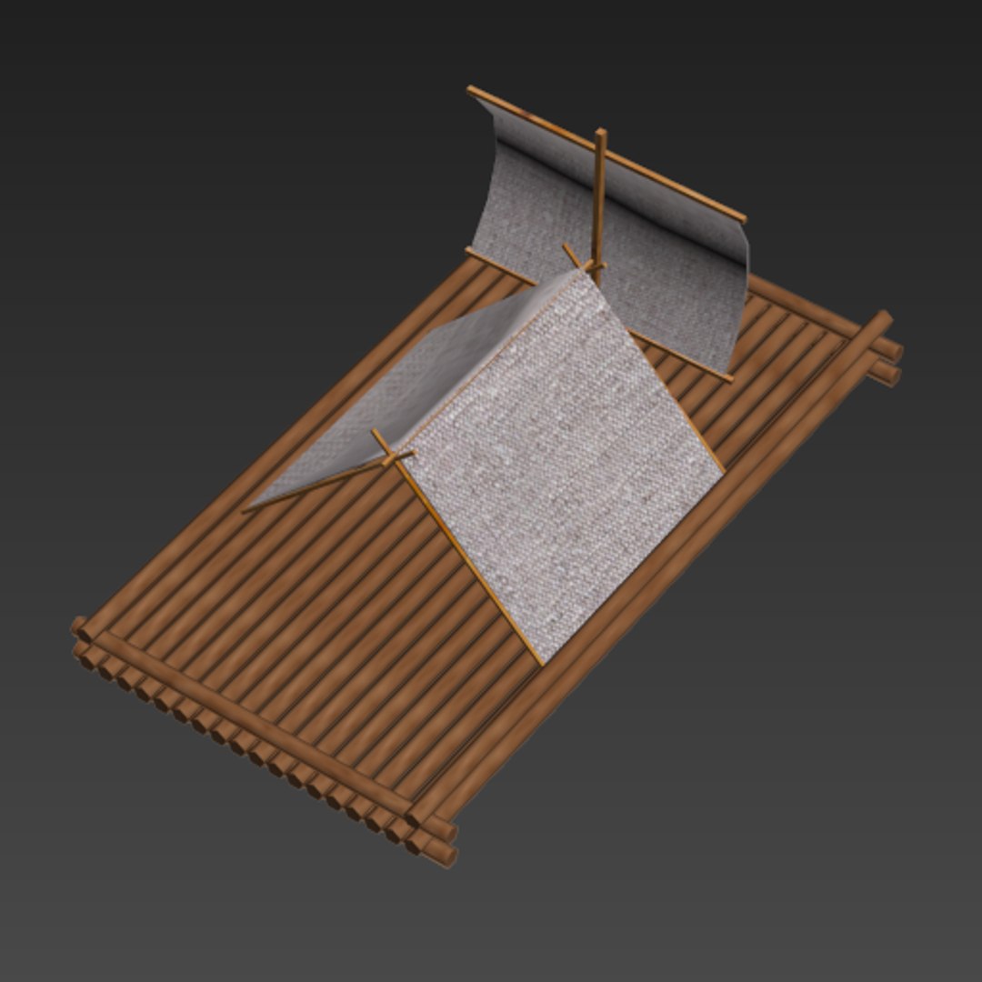 3D Model Wooden Raft - TurboSquid 1512370