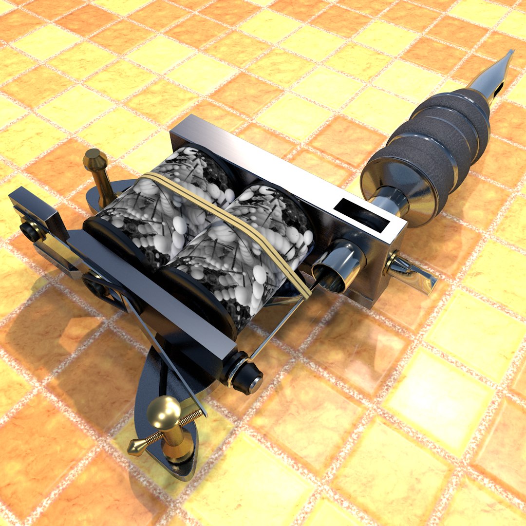 3D Model Tattoo Shader Machine - TurboSquid 1282175