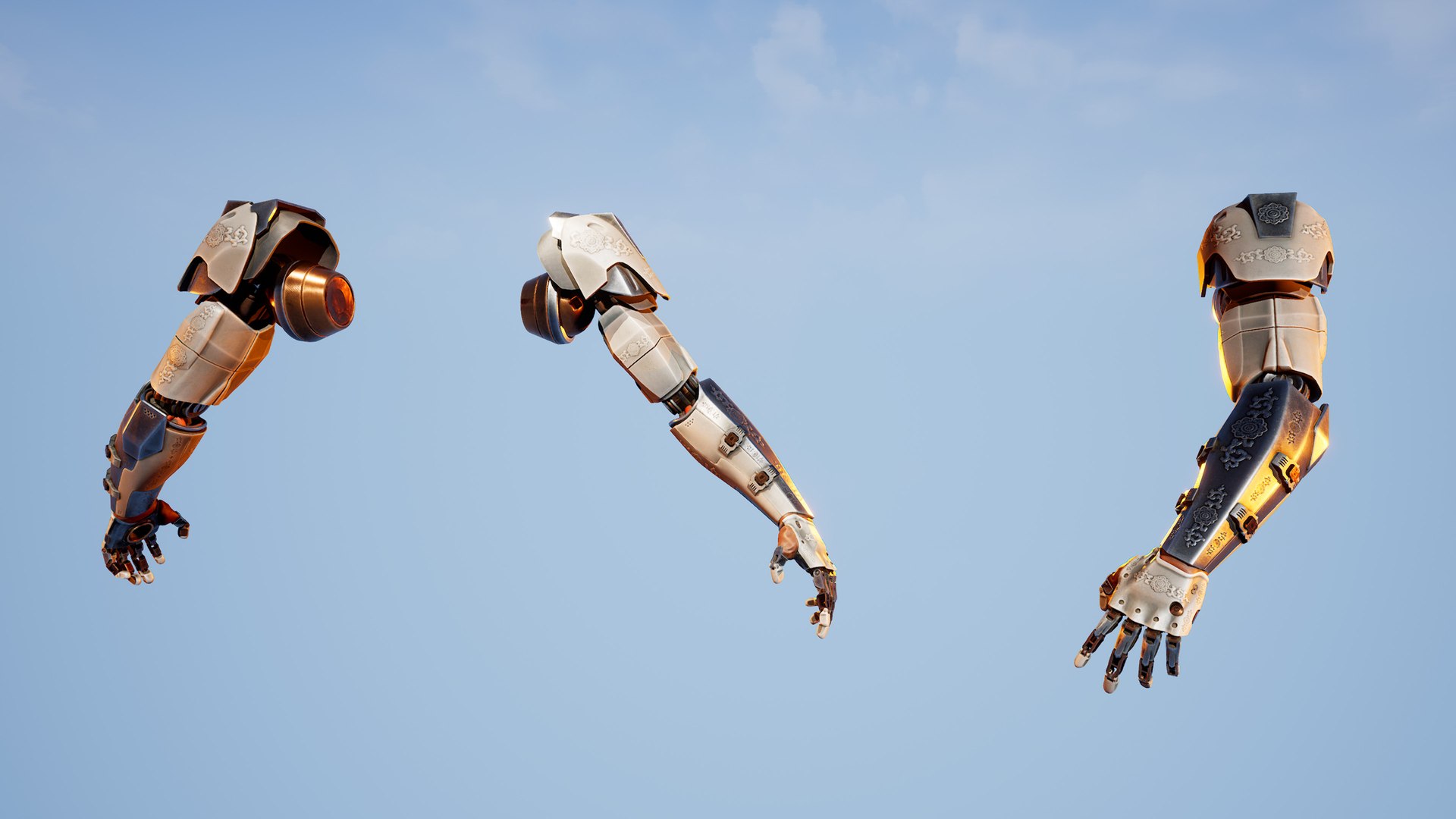 Mechanical Arm Robot Hand with Cables and Carvings 3D model 3D model ...