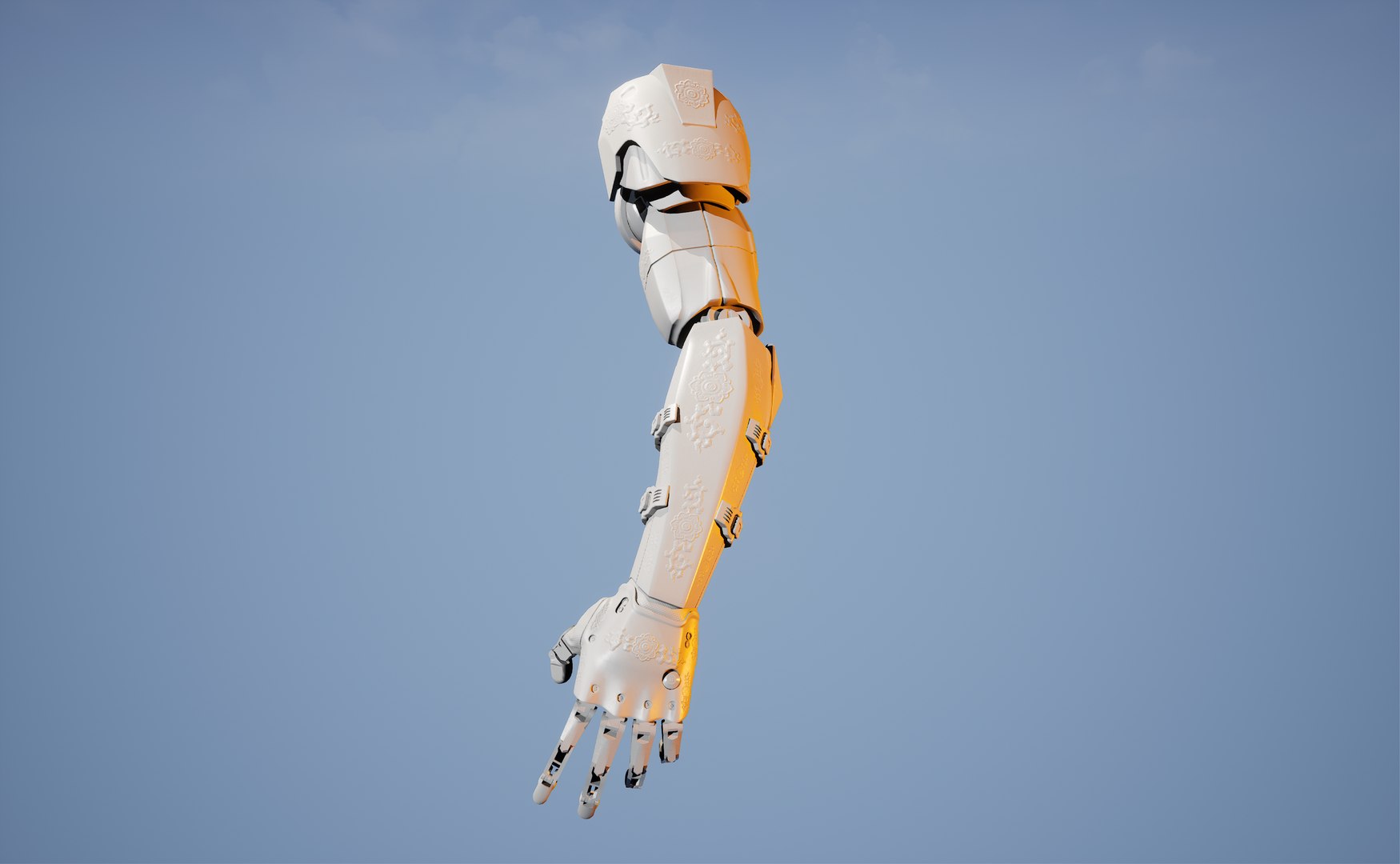 Mechanical Arm Robot Hand With Cables And Carvings 3D Model 3D Model ...