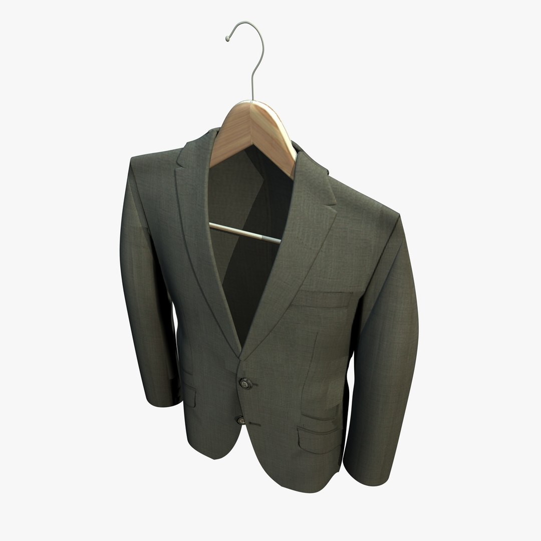 3d Model Grey Jacket Coat Hanger