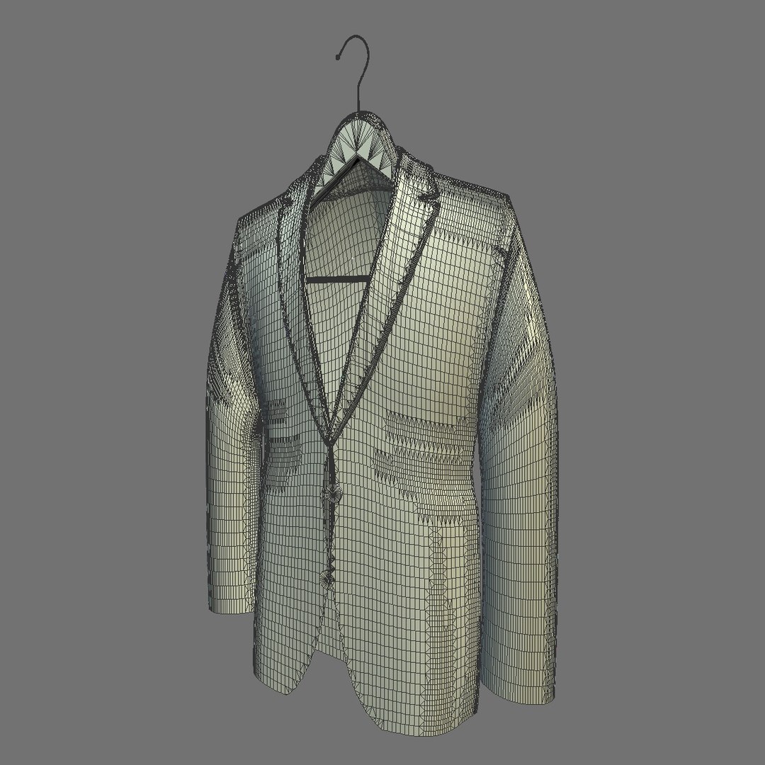 3d Model Grey Jacket Coat Hanger