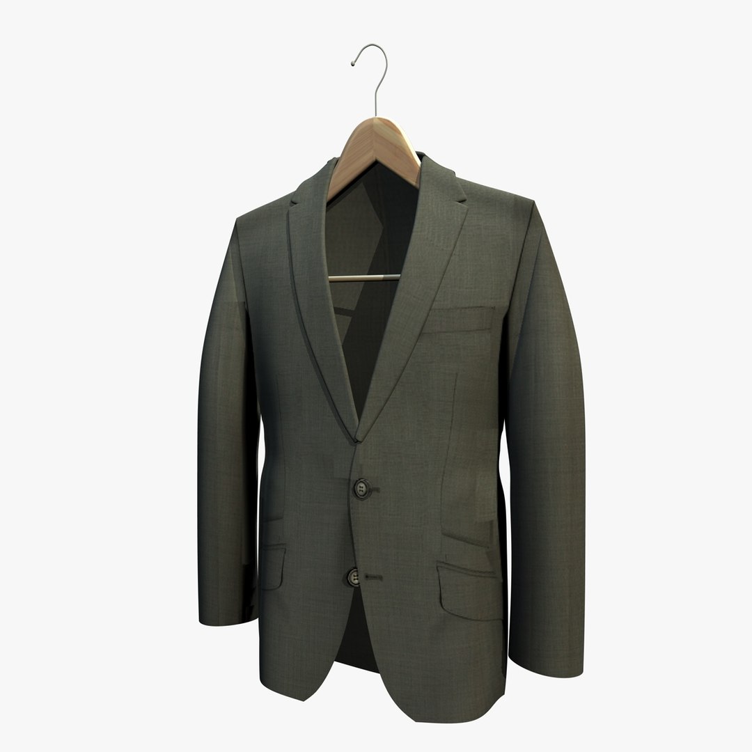 3d Model Grey Jacket Coat Hanger