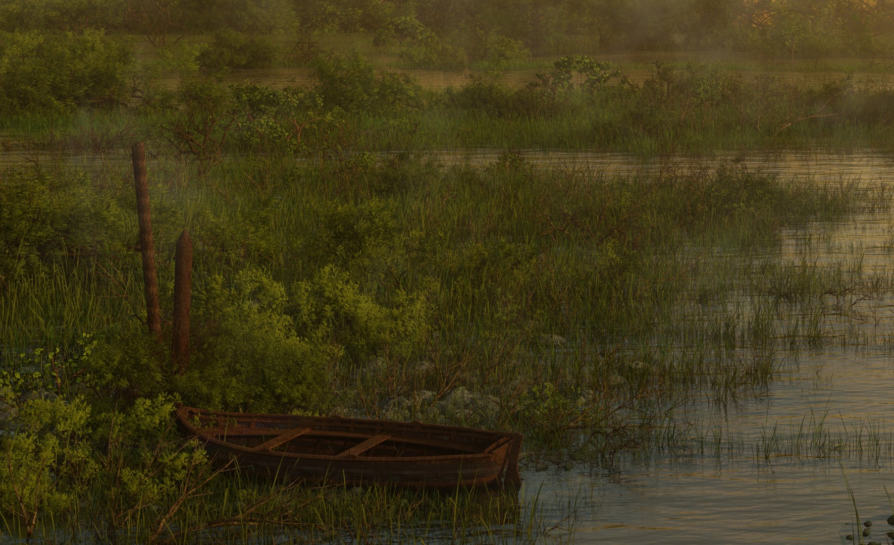 Sunset Swamp Environment 3D Model - TurboSquid 2150978