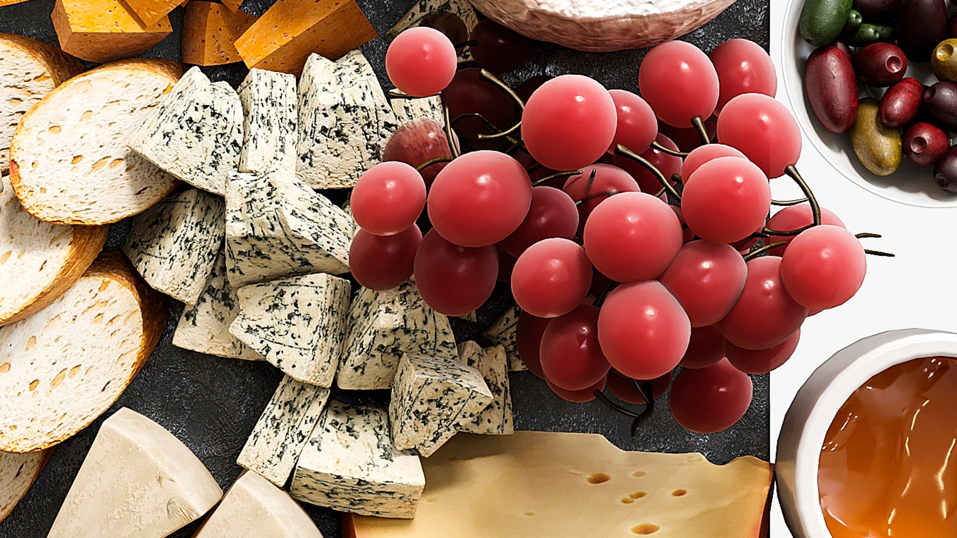 3D Cheese tray Blue cheese model - TurboSquid 2146185