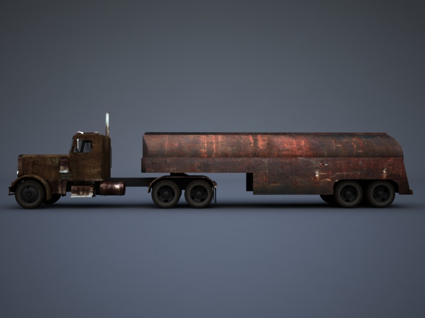 3d model rusty tanker truck