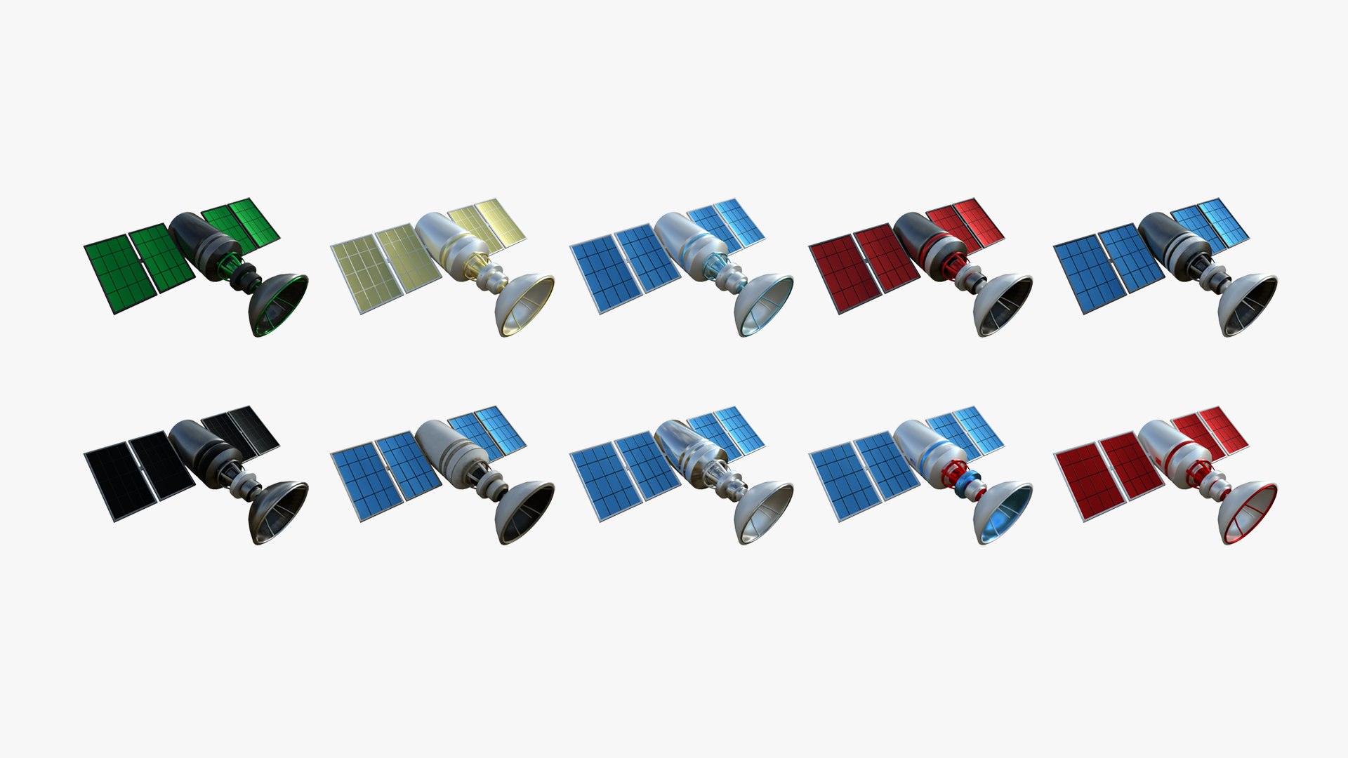 3D model 10 Satellite D Collection - SciFi Space Design - TurboSquid ...