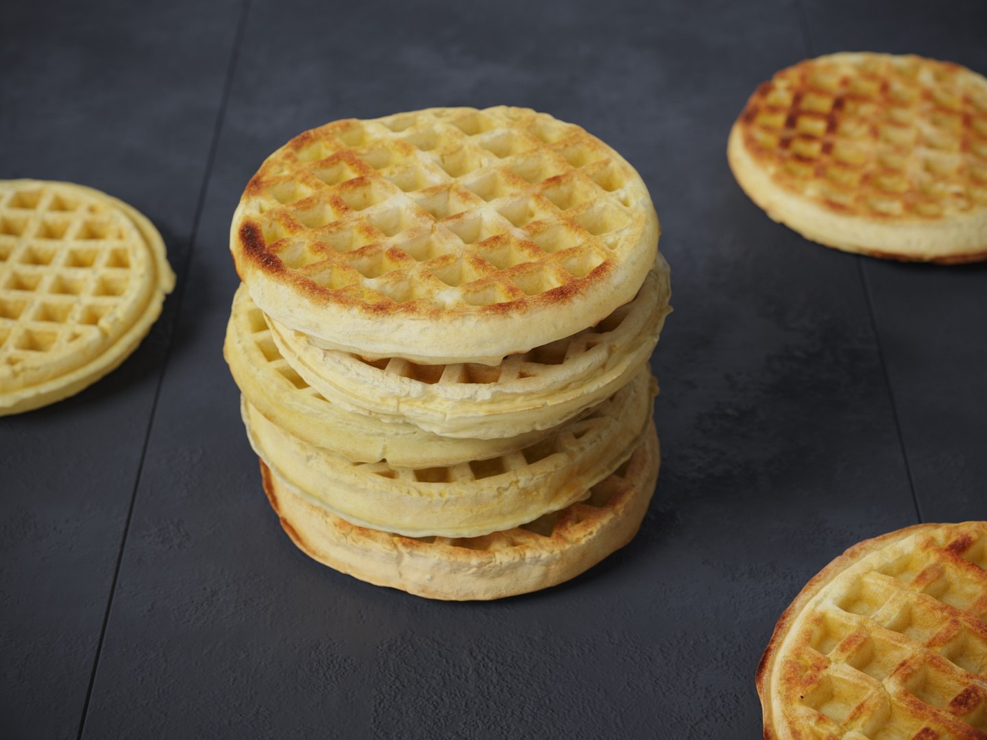Waffle Round 3D - TurboSquid 2098443