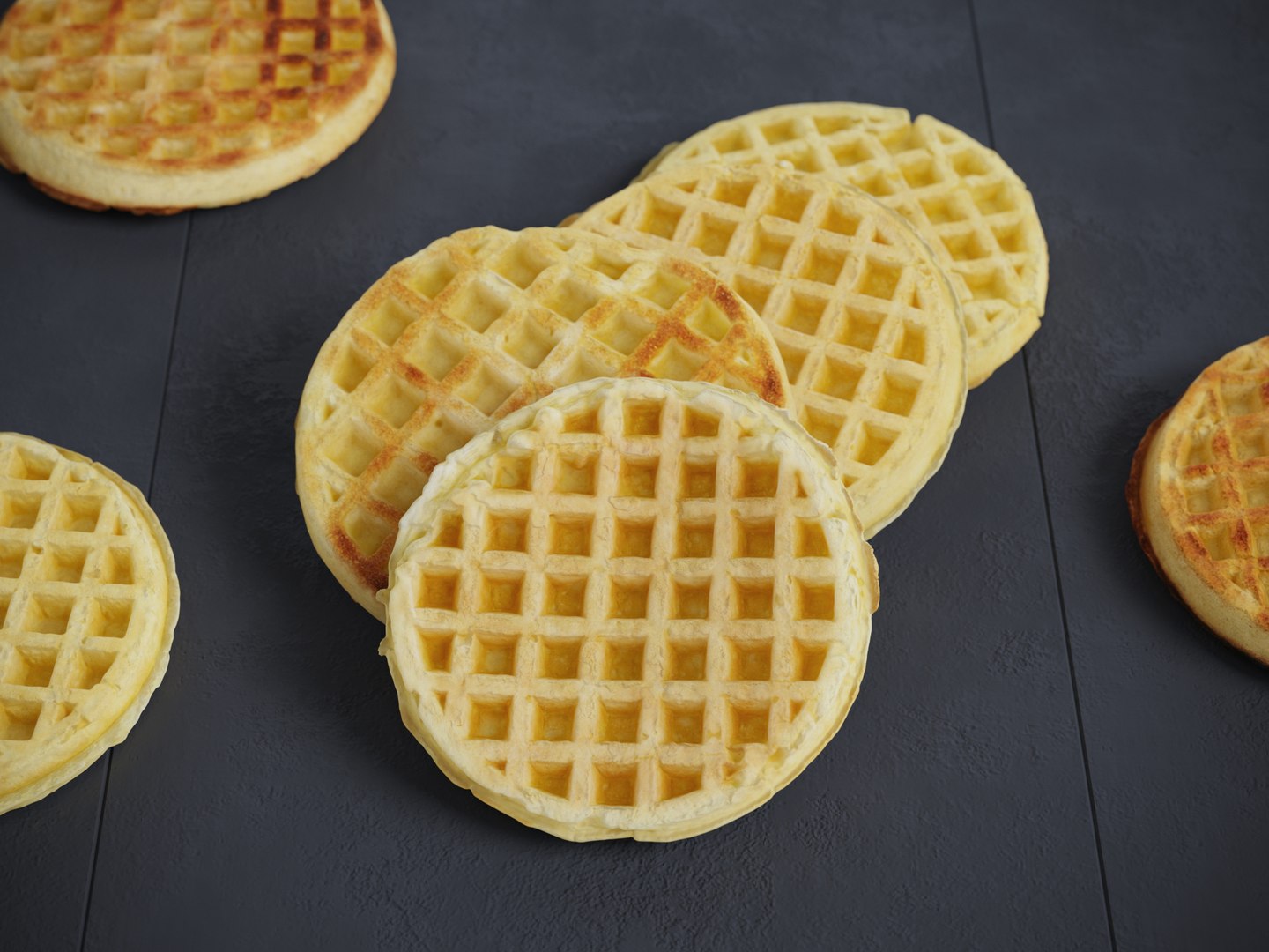 Waffle Round 3D - TurboSquid 2098443