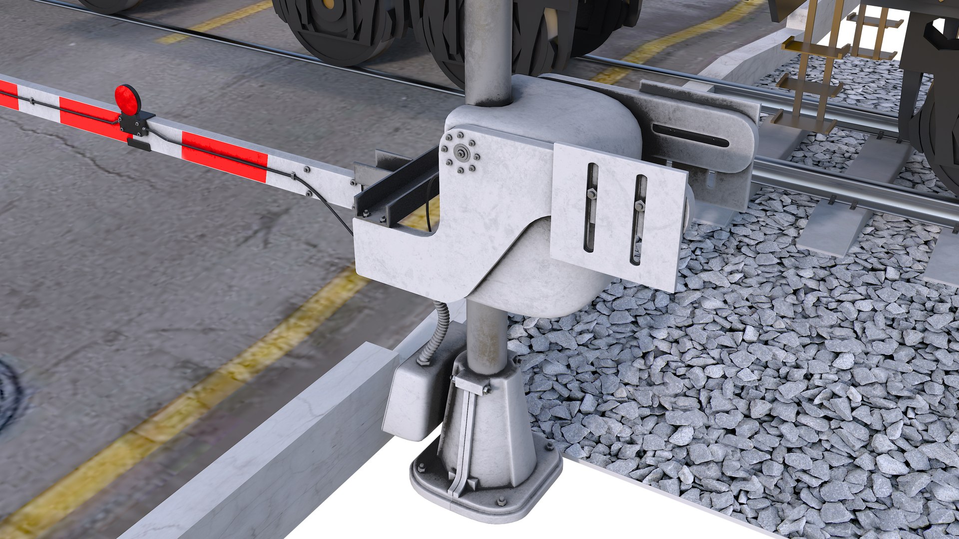 3D Model Railroad Crossing With Rails - TurboSquid 1985462