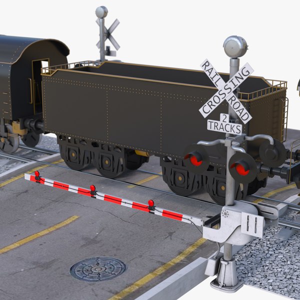 Railroad Crossing with Rails 3D 모델 - TurboSquid 1985462
