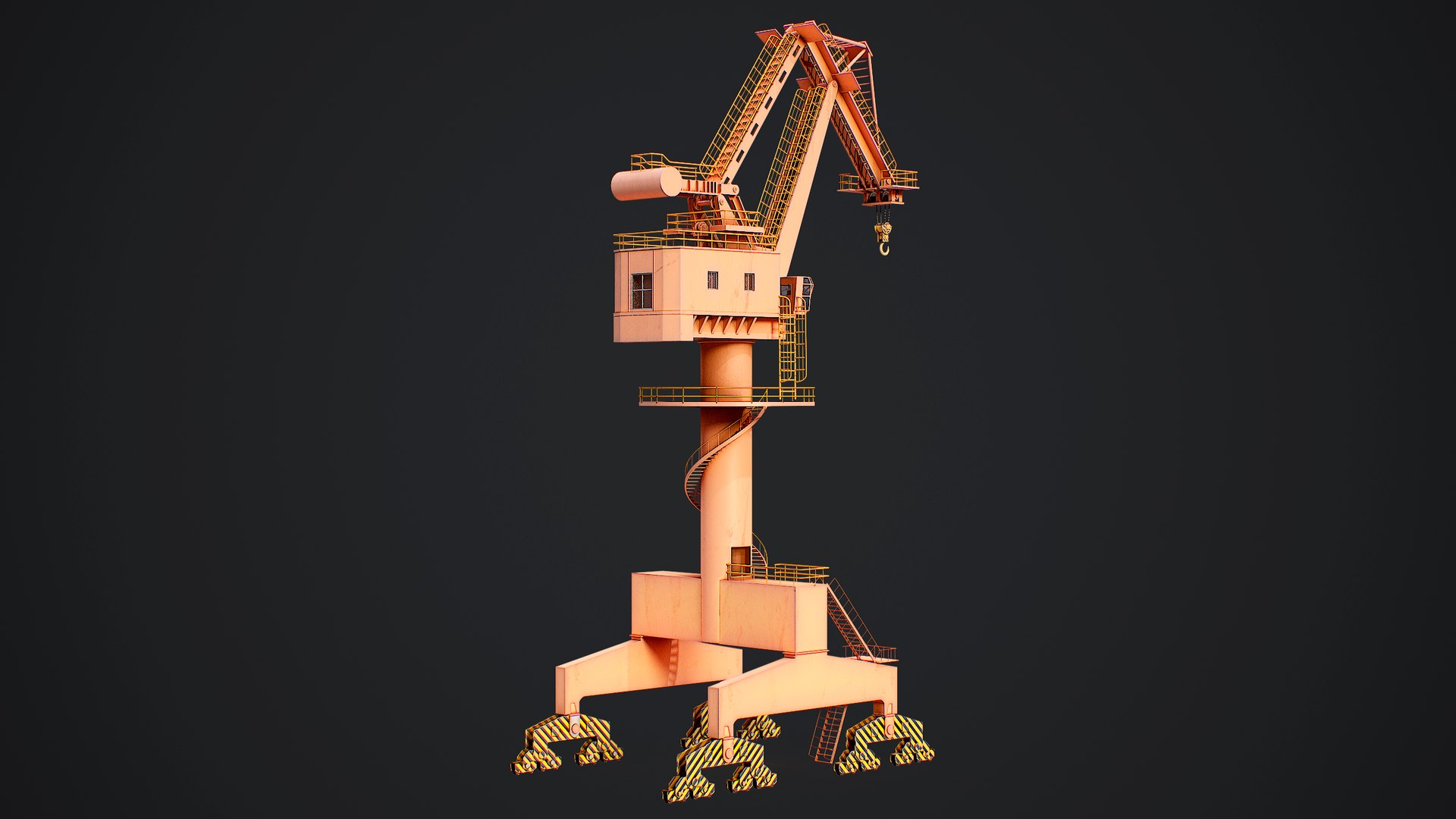 Port Crane Orange PBR 3D Model - TurboSquid 2022248