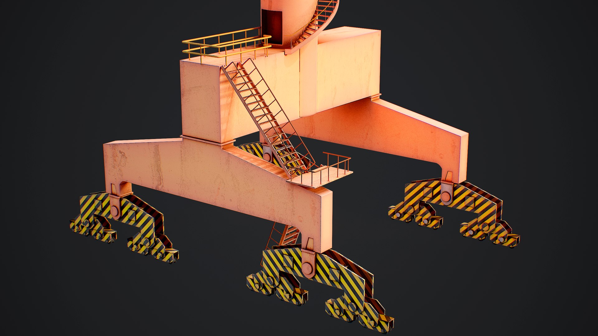 Port Crane Orange PBR 3D Model - TurboSquid 2022248