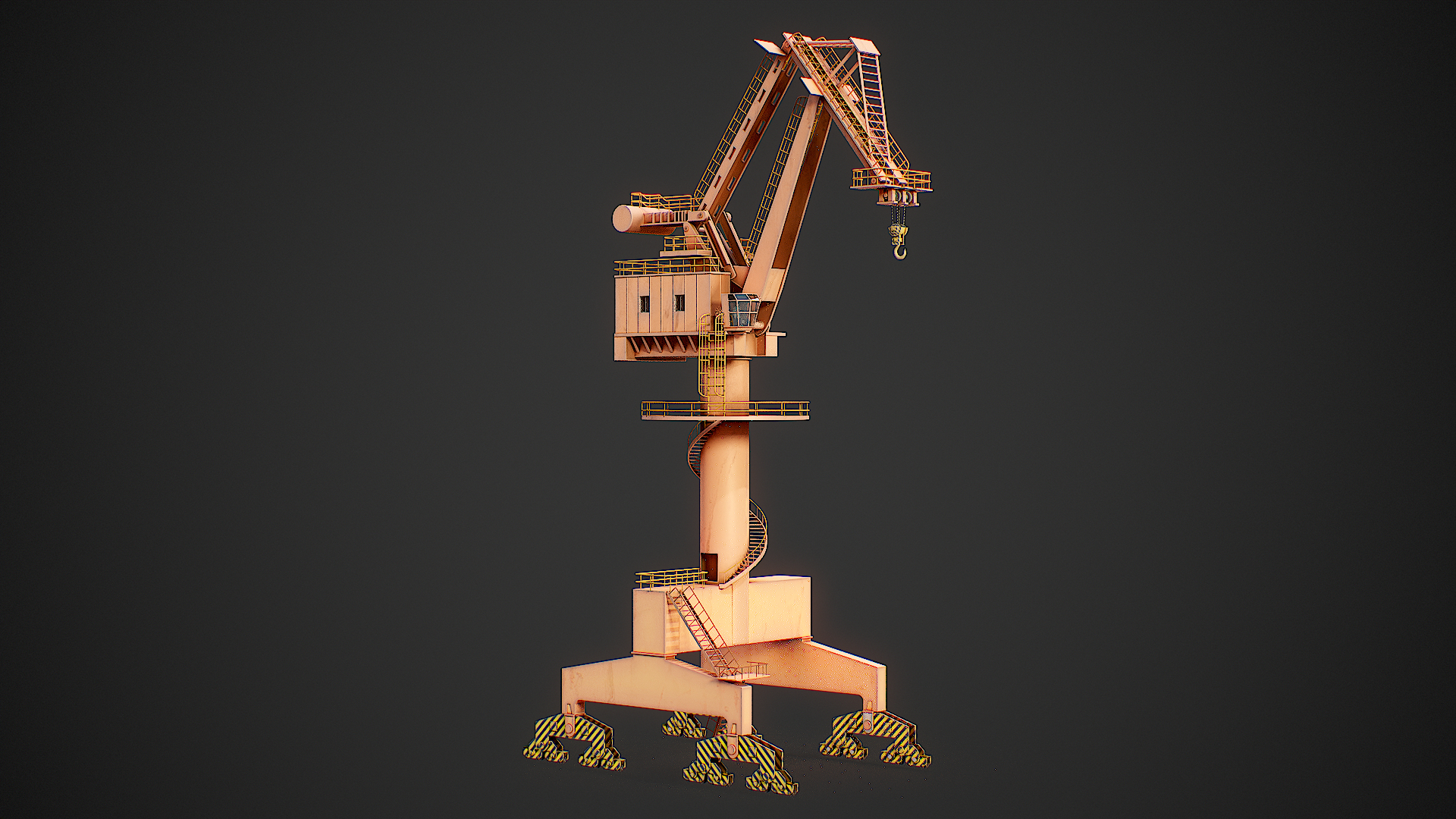 Port Crane Orange PBR 3D Model - TurboSquid 2022248