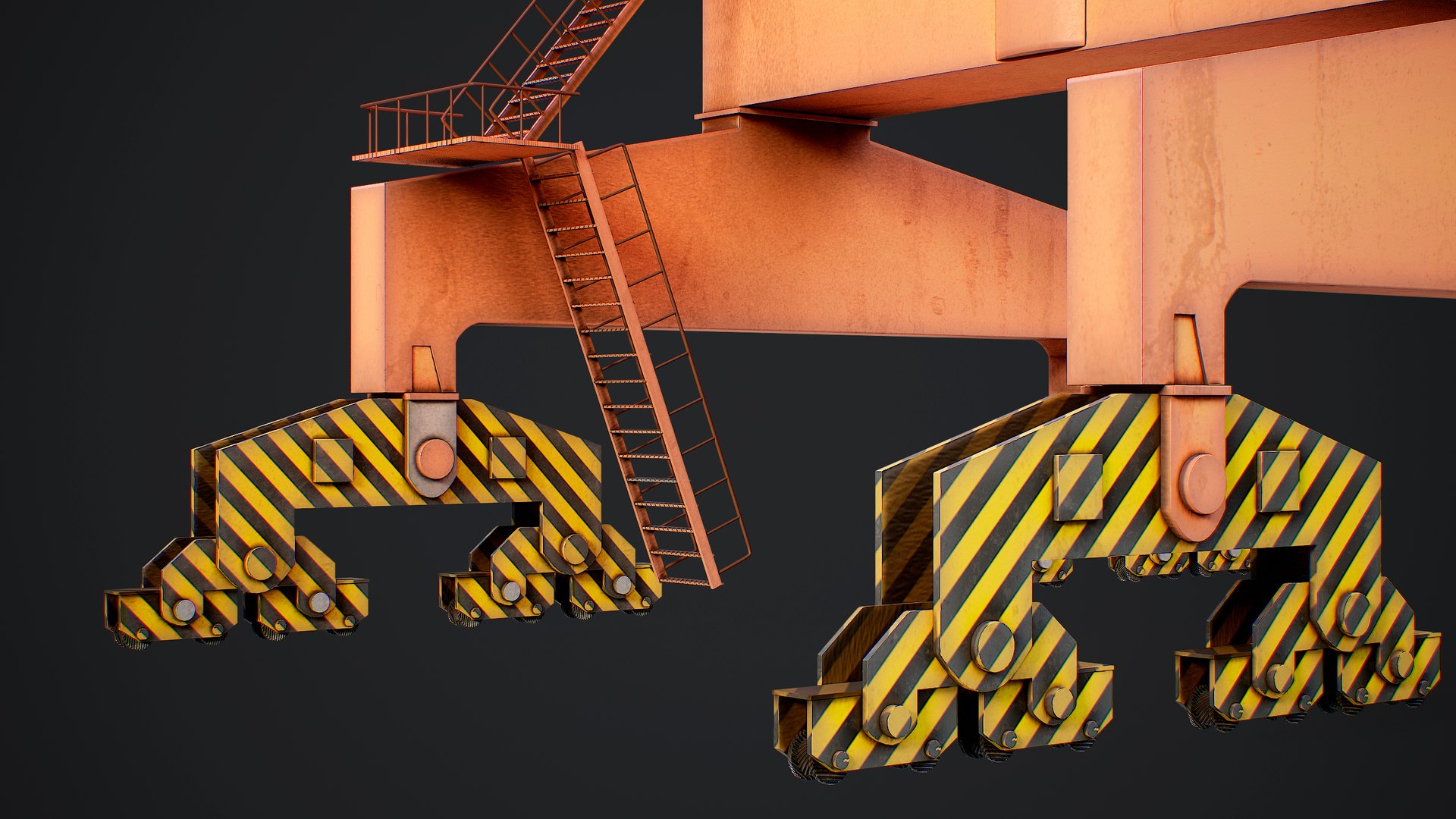 Port Crane Orange PBR 3D Model - TurboSquid 2022248