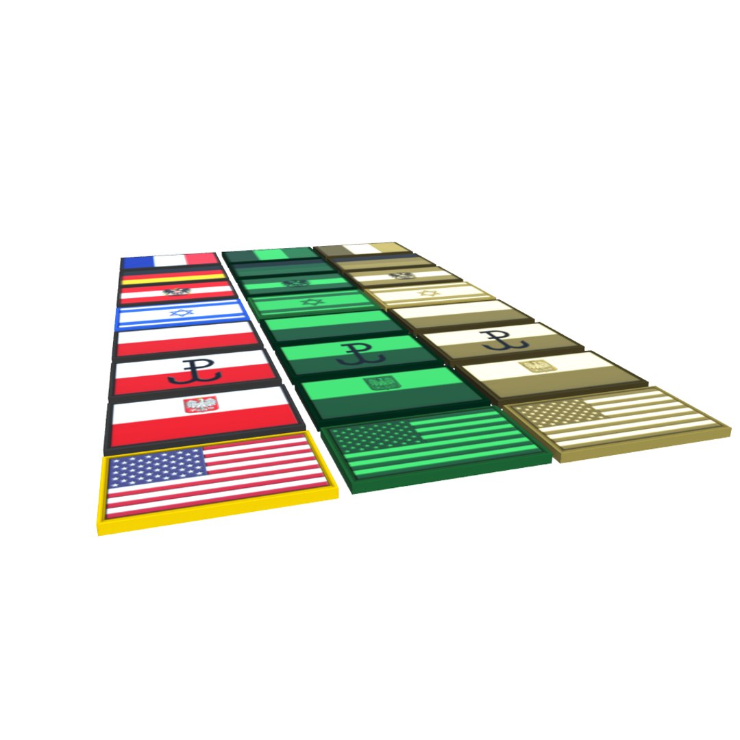 Velcro Flag Patches 3d Model
