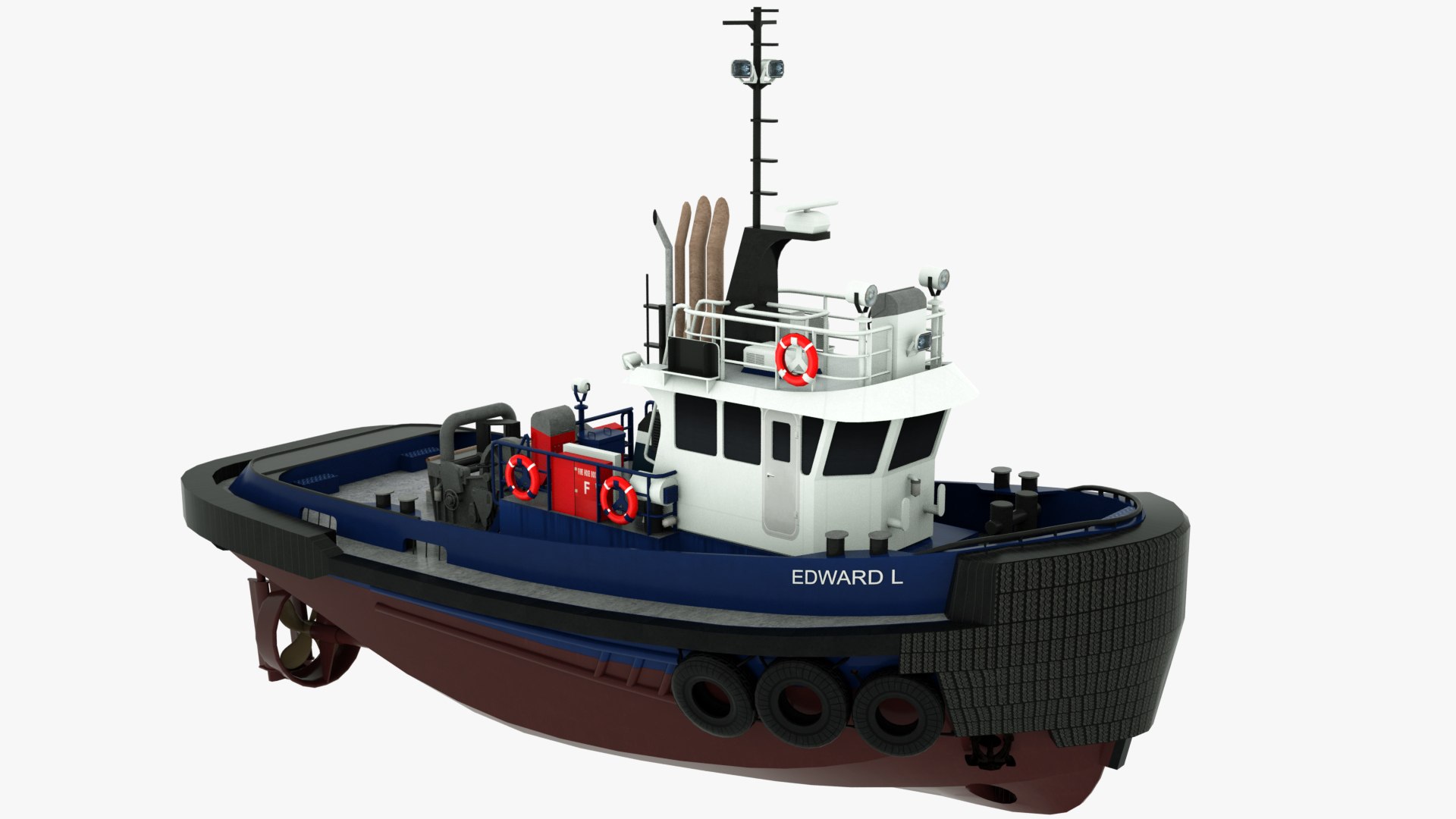 Tugboat Edward L 3D model - TurboSquid 1760374