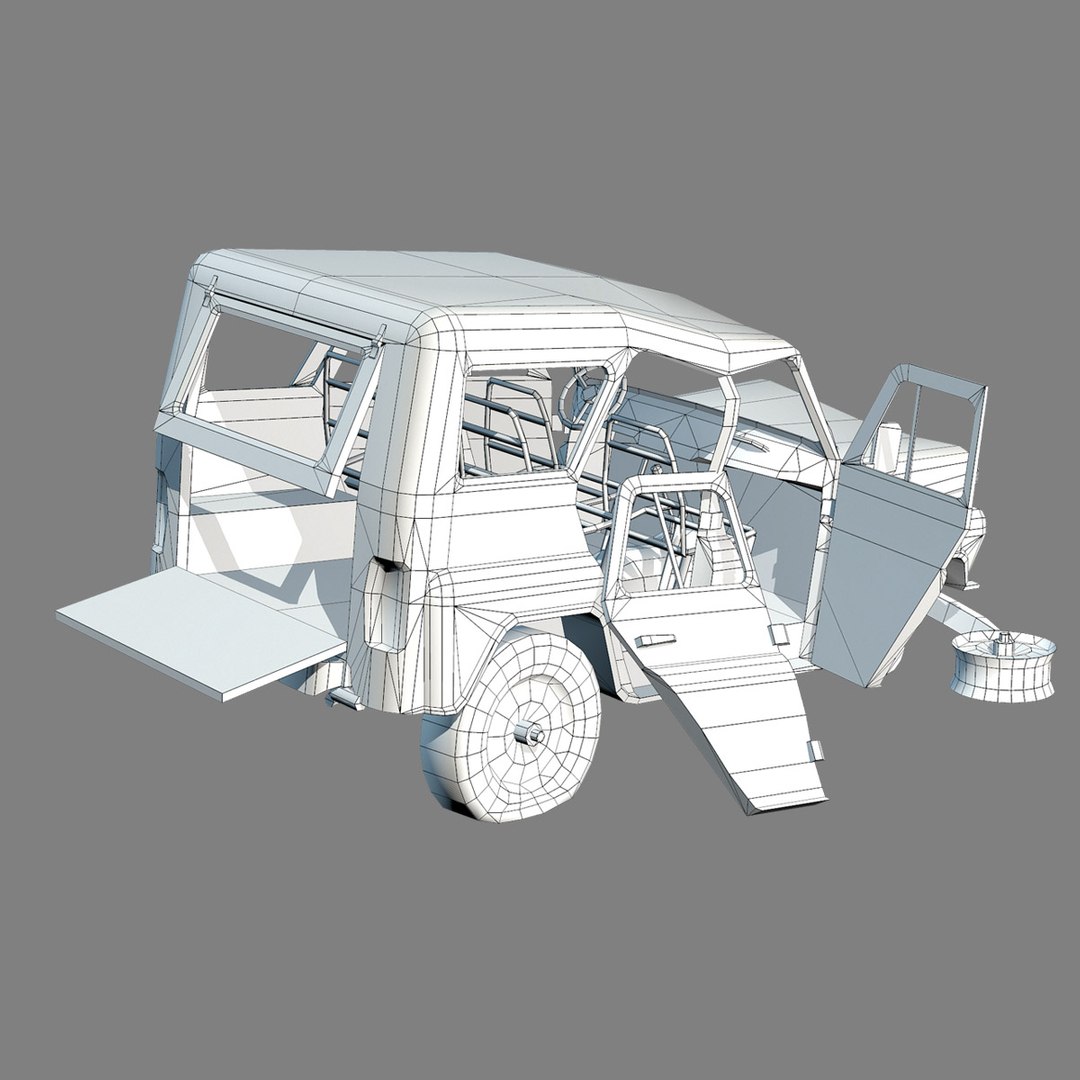 russian military uaz-3151 3d model