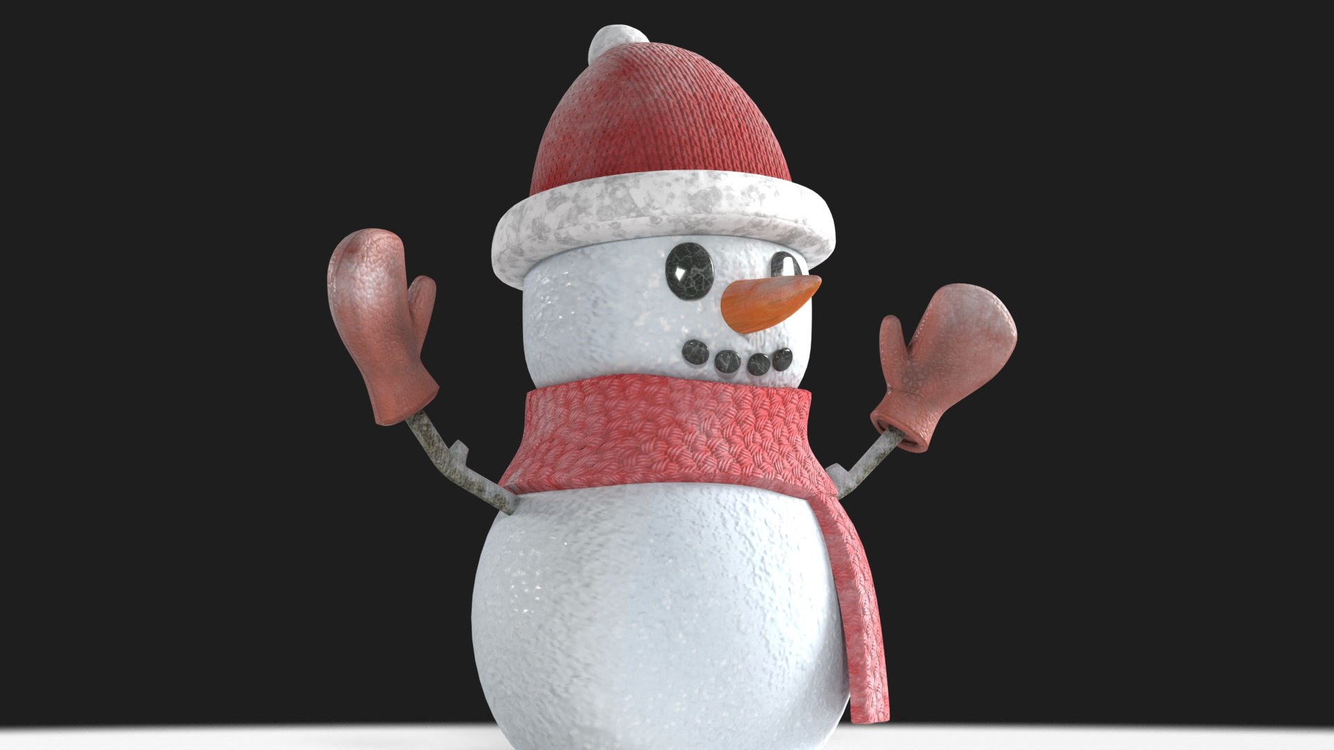 Snow man with red scalp 3D model - TurboSquid 1996824