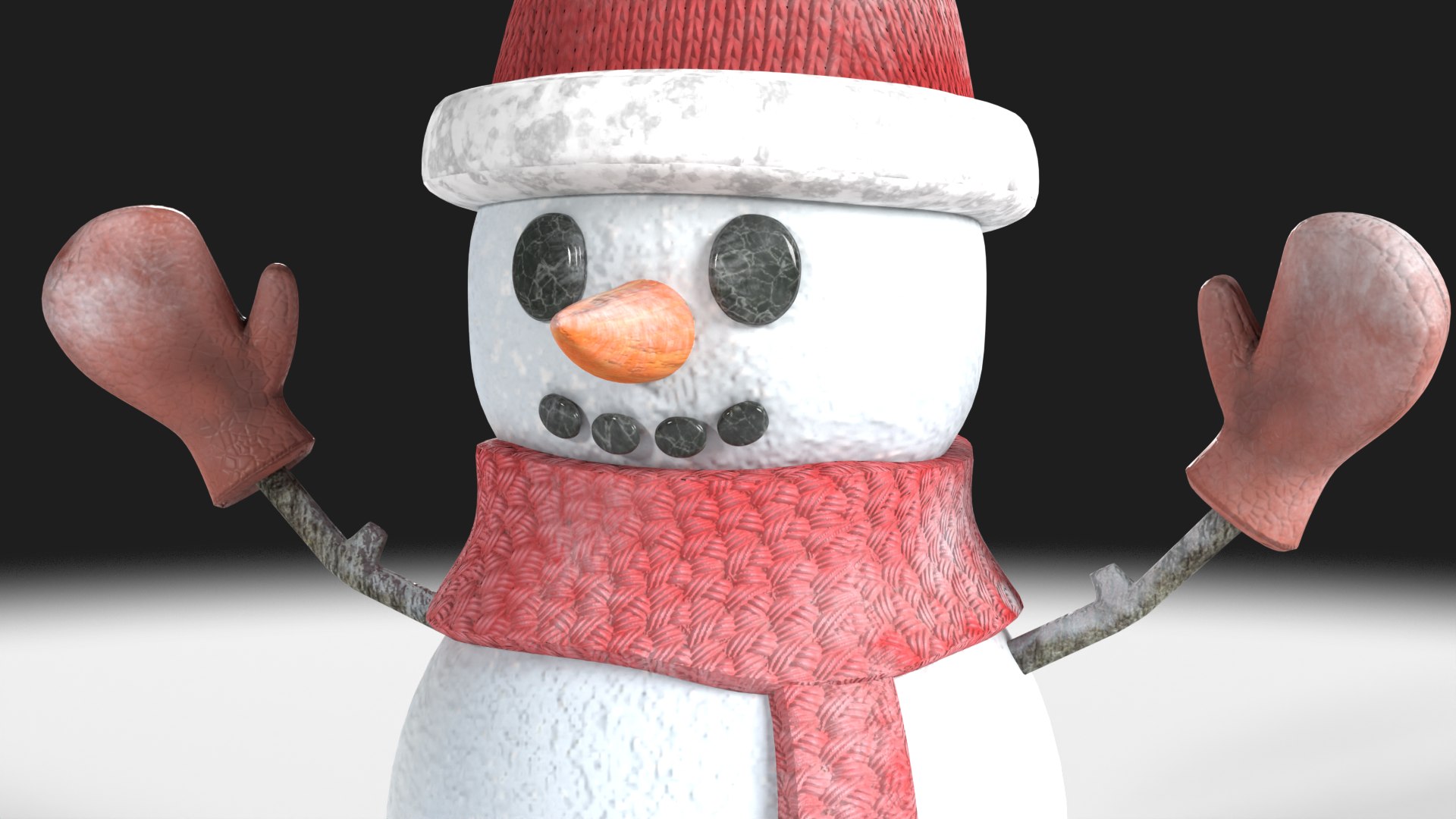 Snow man with red scalp 3D model - TurboSquid 1996824
