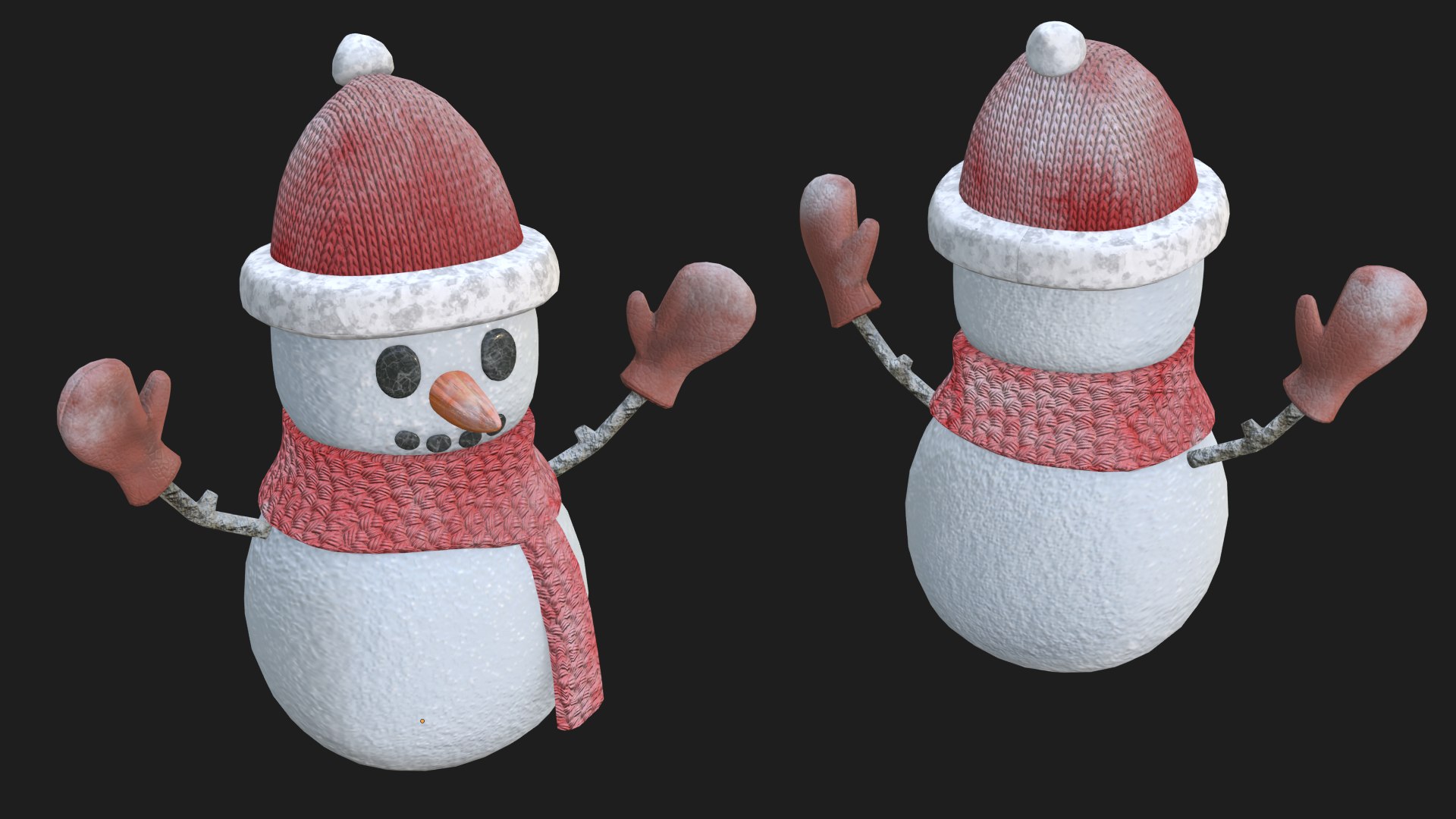 Snow man with red scalp 3D model - TurboSquid 1996824